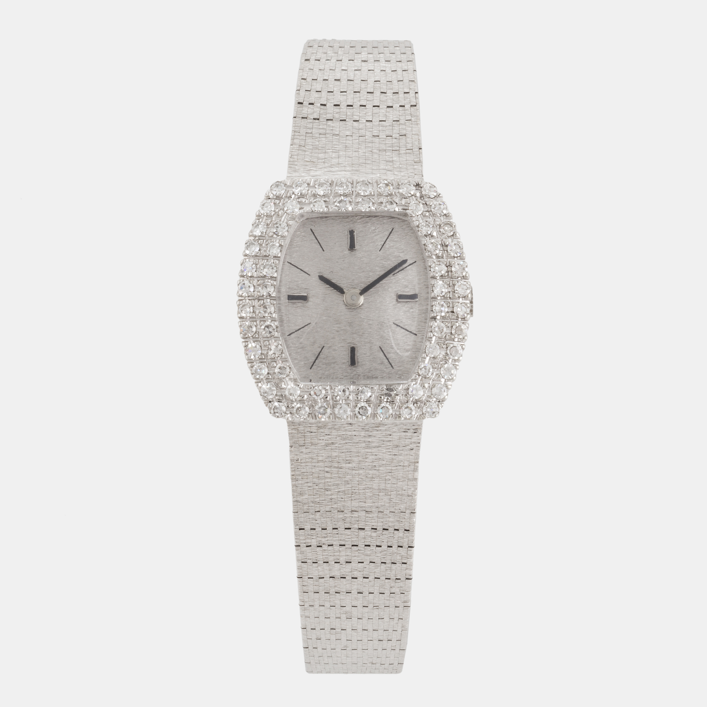An 18K white gold and eight cut diamond Venus ladies watch. - Bukowskis