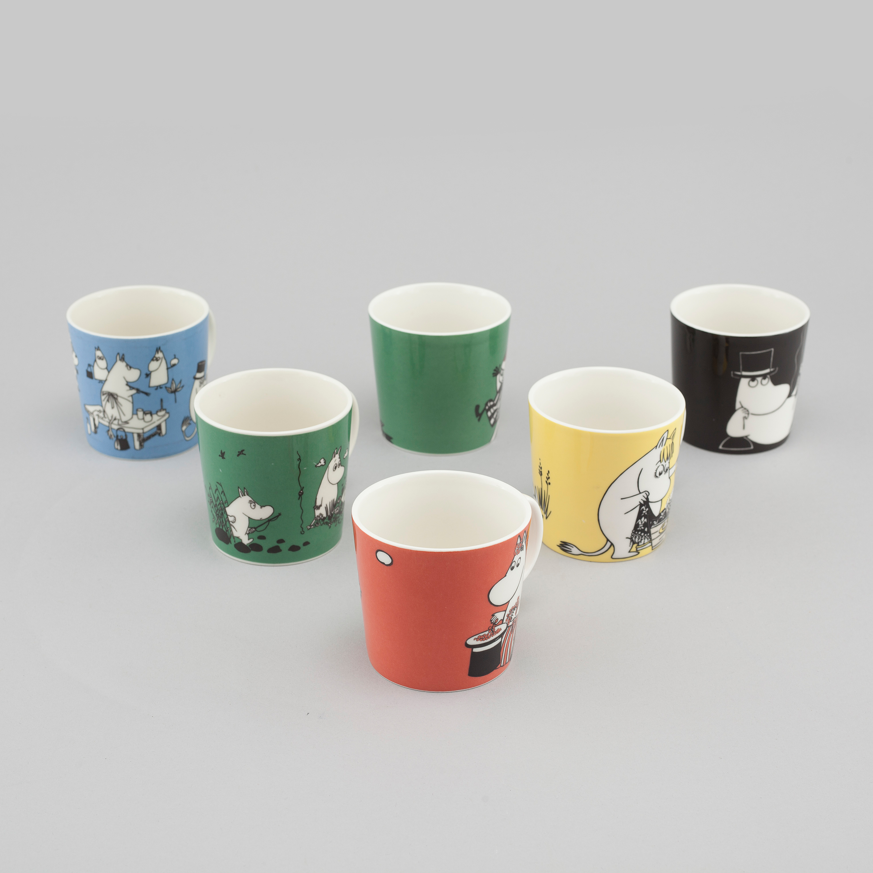 MUMINMUGGAR, 6 st, porslin, Moomin Characters, Arabia, 1999-2008 ...