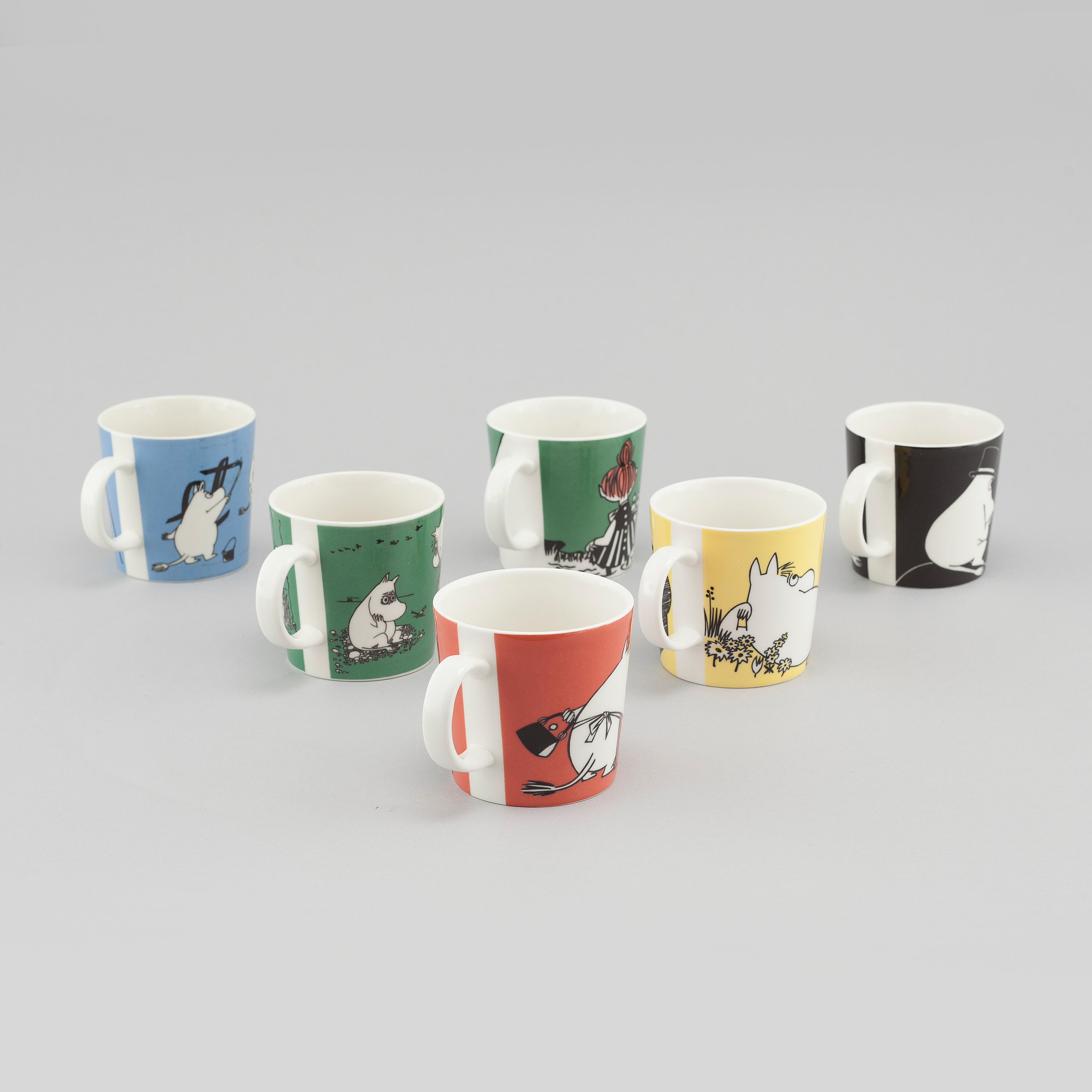 MUMINMUGGAR, 6 st, porslin, Moomin Characters, Arabia, 1999-2008 ...