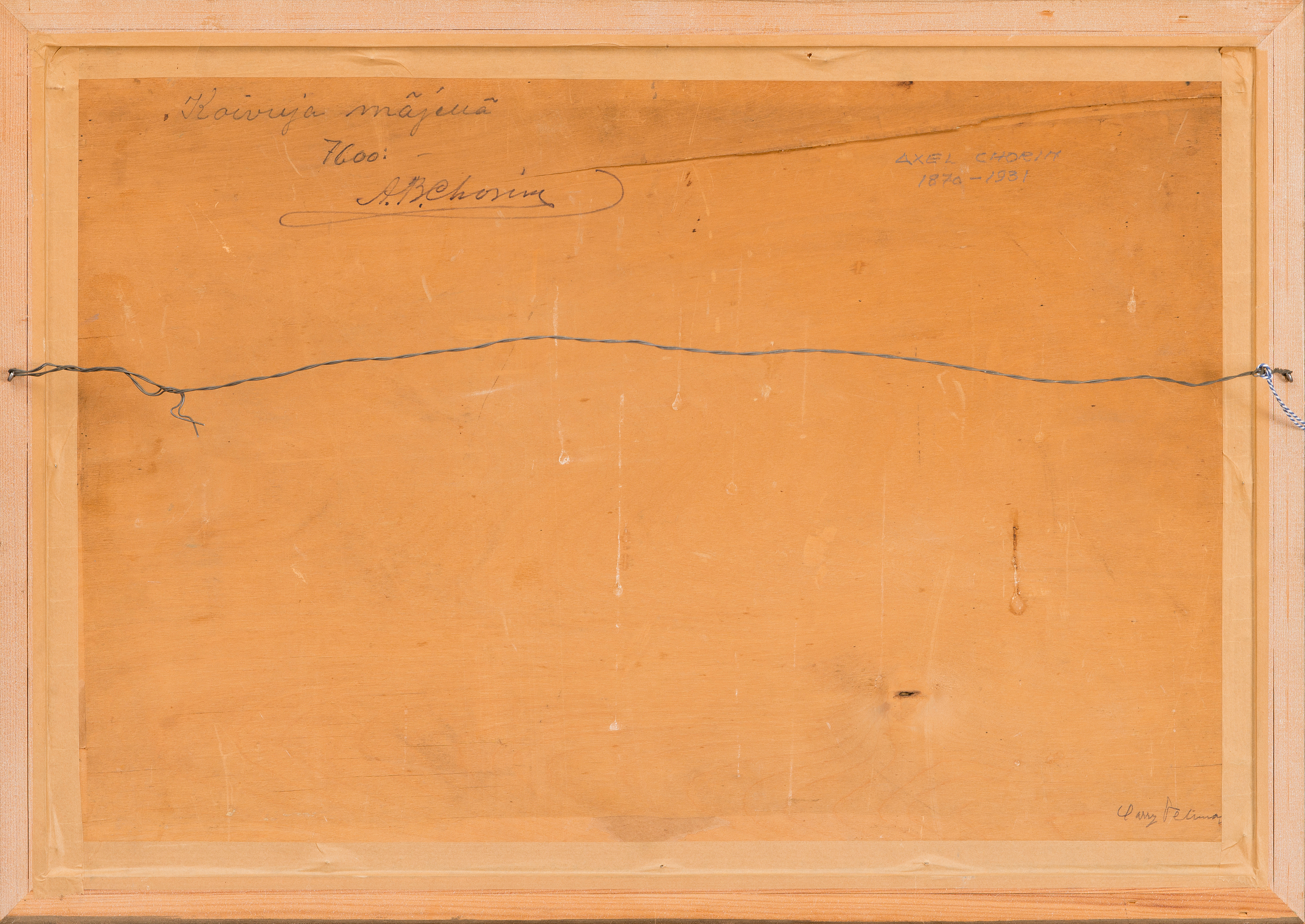 AXEL CHORIN, oil on panel, signed. - Bukowskis