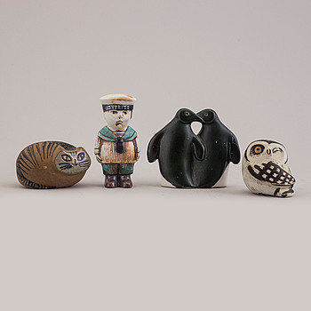 LISA LARSON, figuriner, 4 st, stengods, Gustavsberg. - Bukowskis