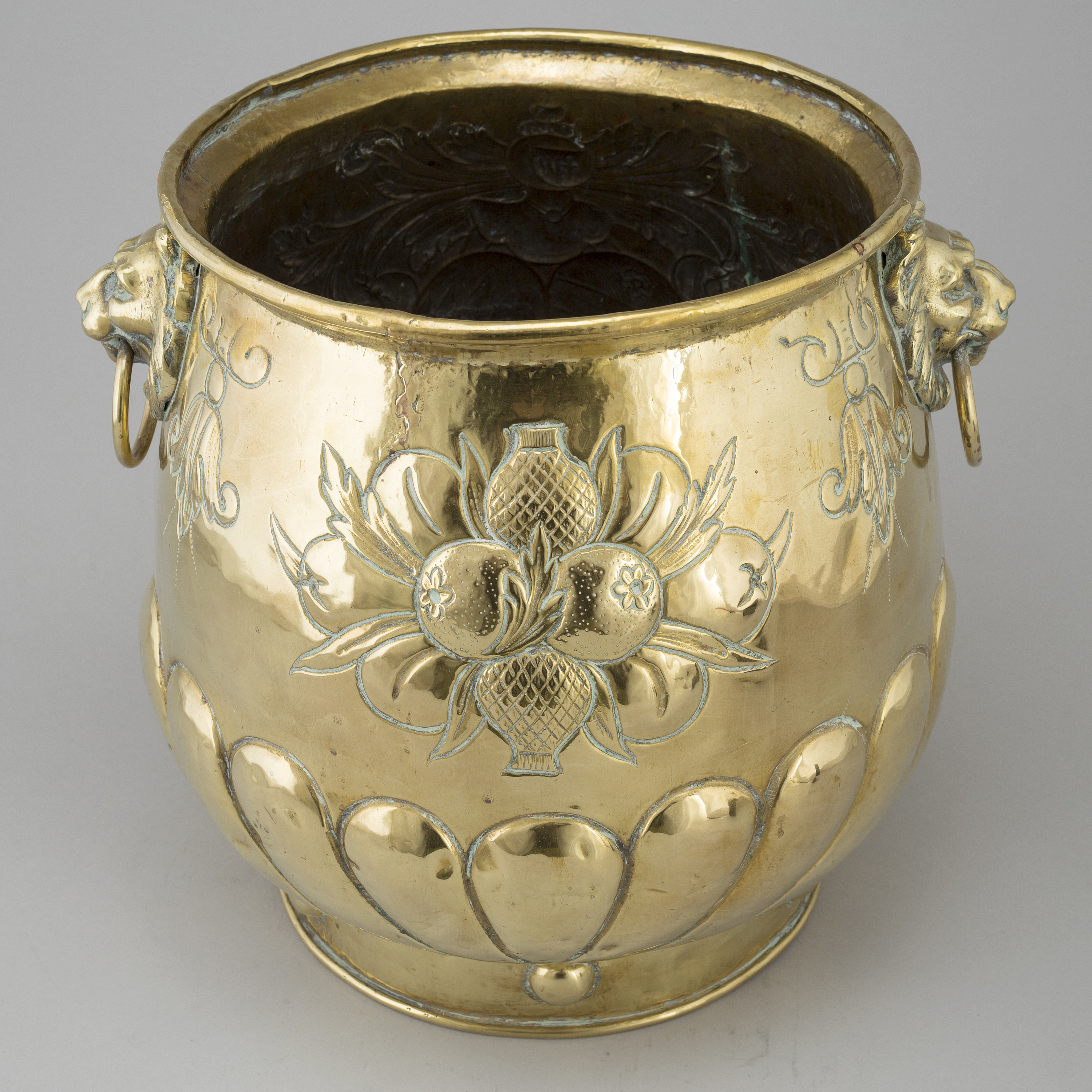 An 18th/19th century brass flower pot. - Bukowskis