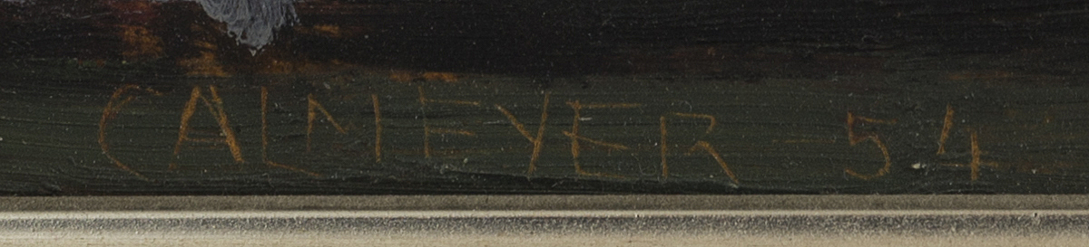 GÖSTA CALMEYER, olja på pannå signerad 1954. - Bukowskis