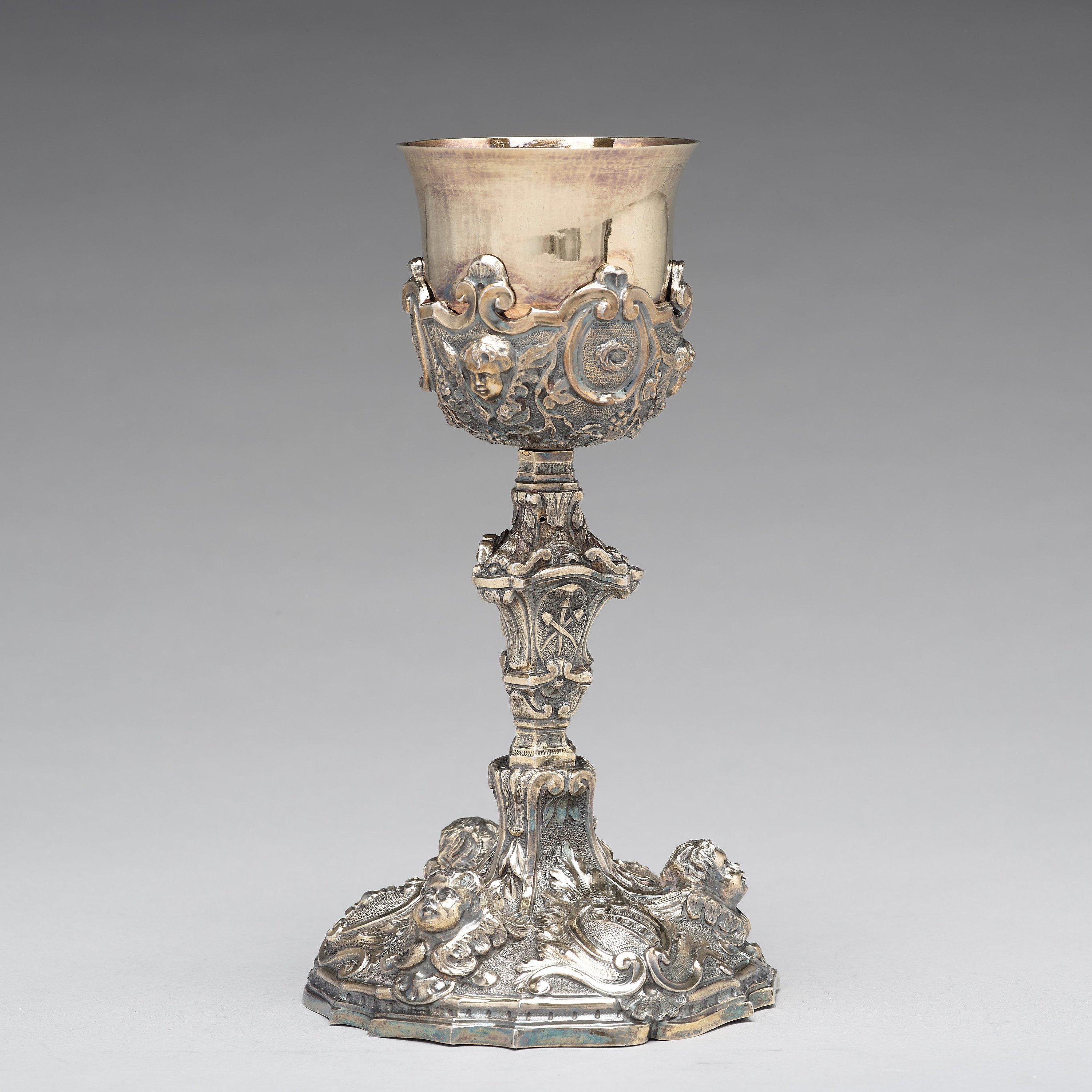 An Italian late 17th/early 18th century silver-gilt chalice ...