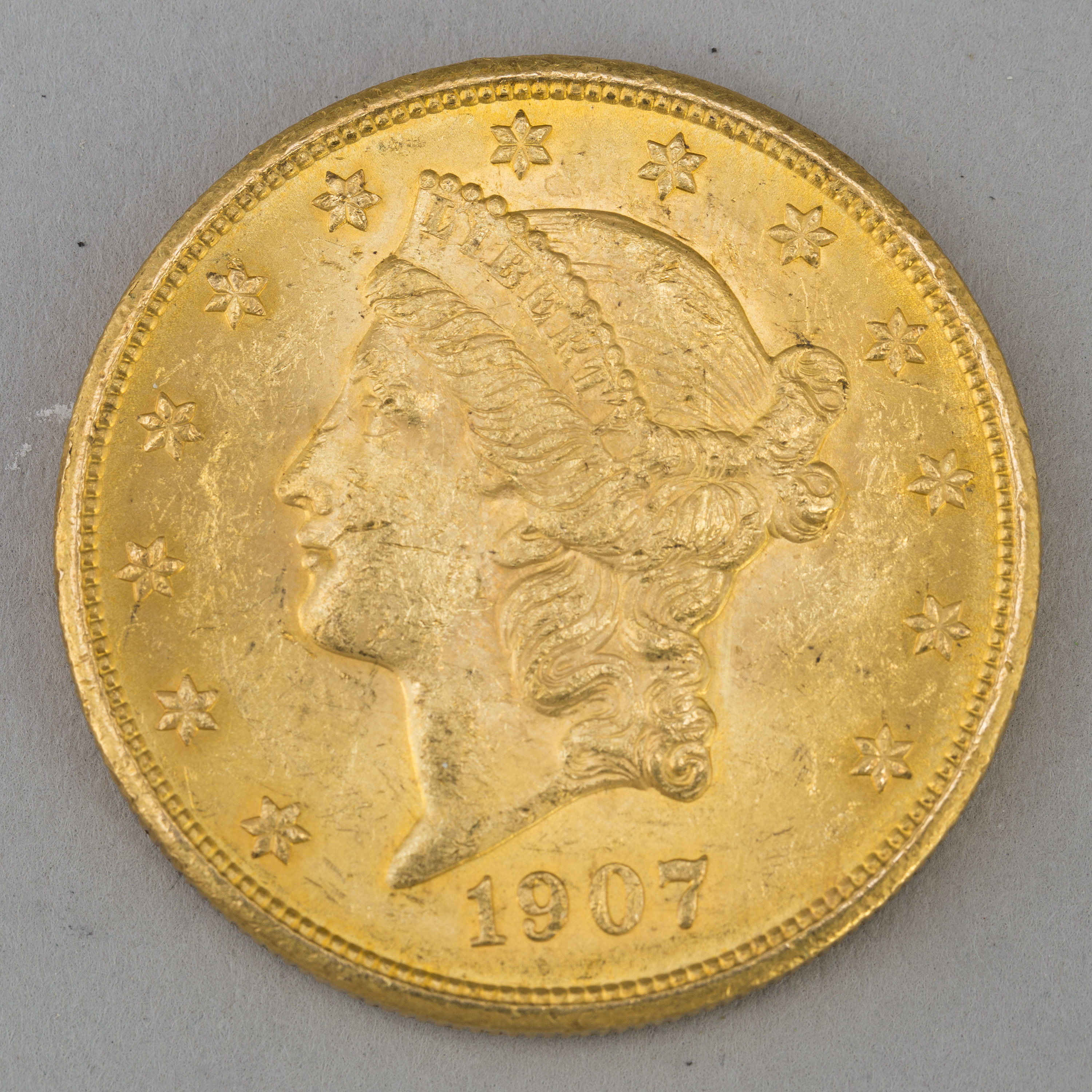 GULDMYNT, fine gold, 20 dollars, Liberty, USA. 1907. - Bukowskis