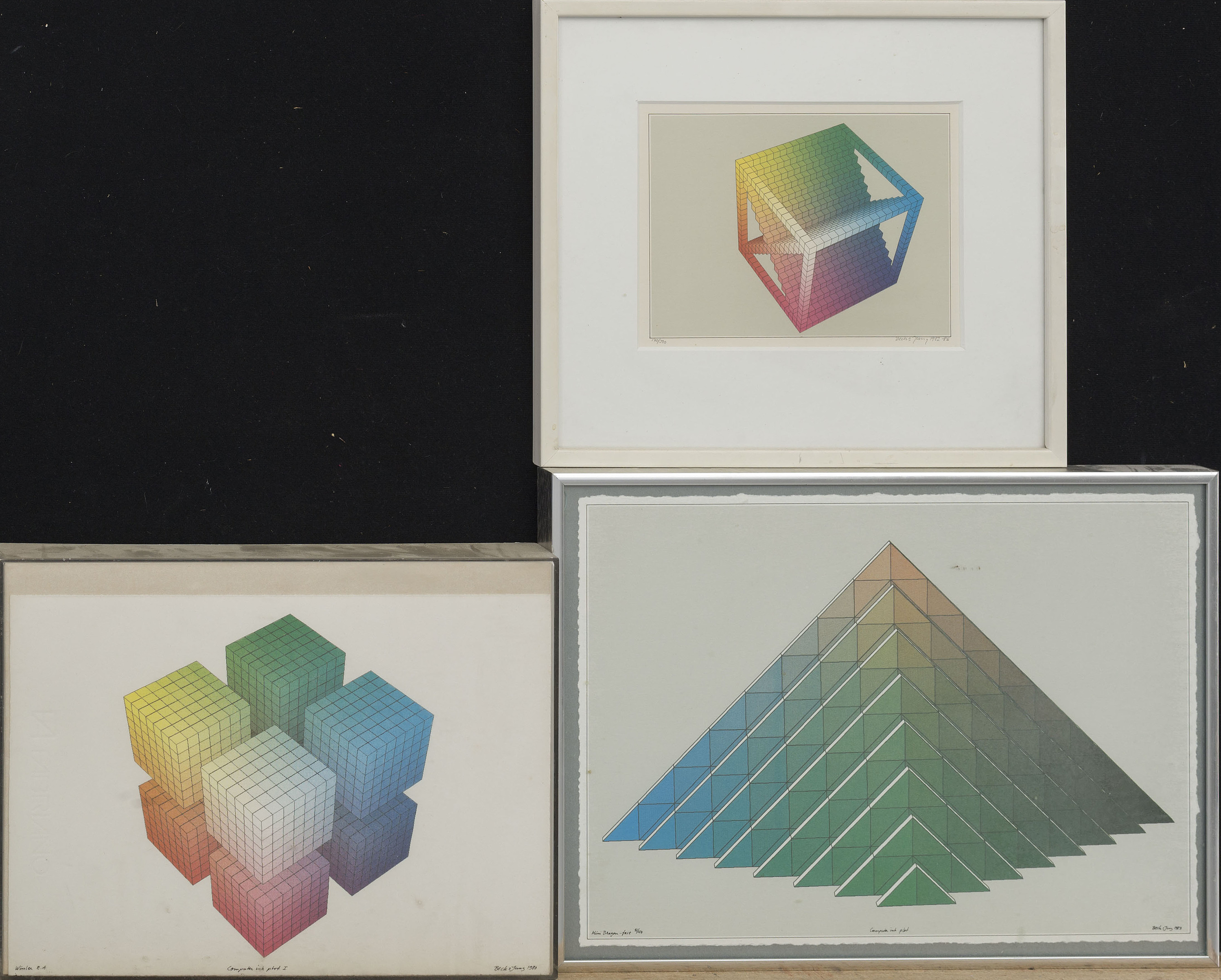 BECK & JUNG, computer ink plot, 3 st, signerde. 1980-tal. - Bukowskis