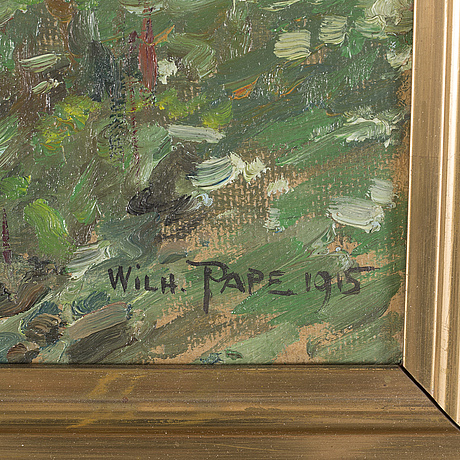 WILLIAM PAPE, oil on panel, signed Wilh. Pape and dated 1915. - Bukowskis