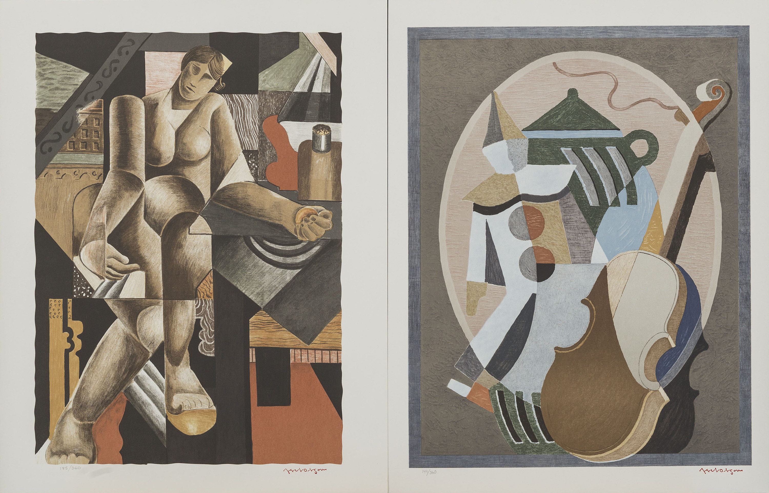 AXEL OLSON, 2 colour lithographes, stampsigned and numbered 149/360 and ...