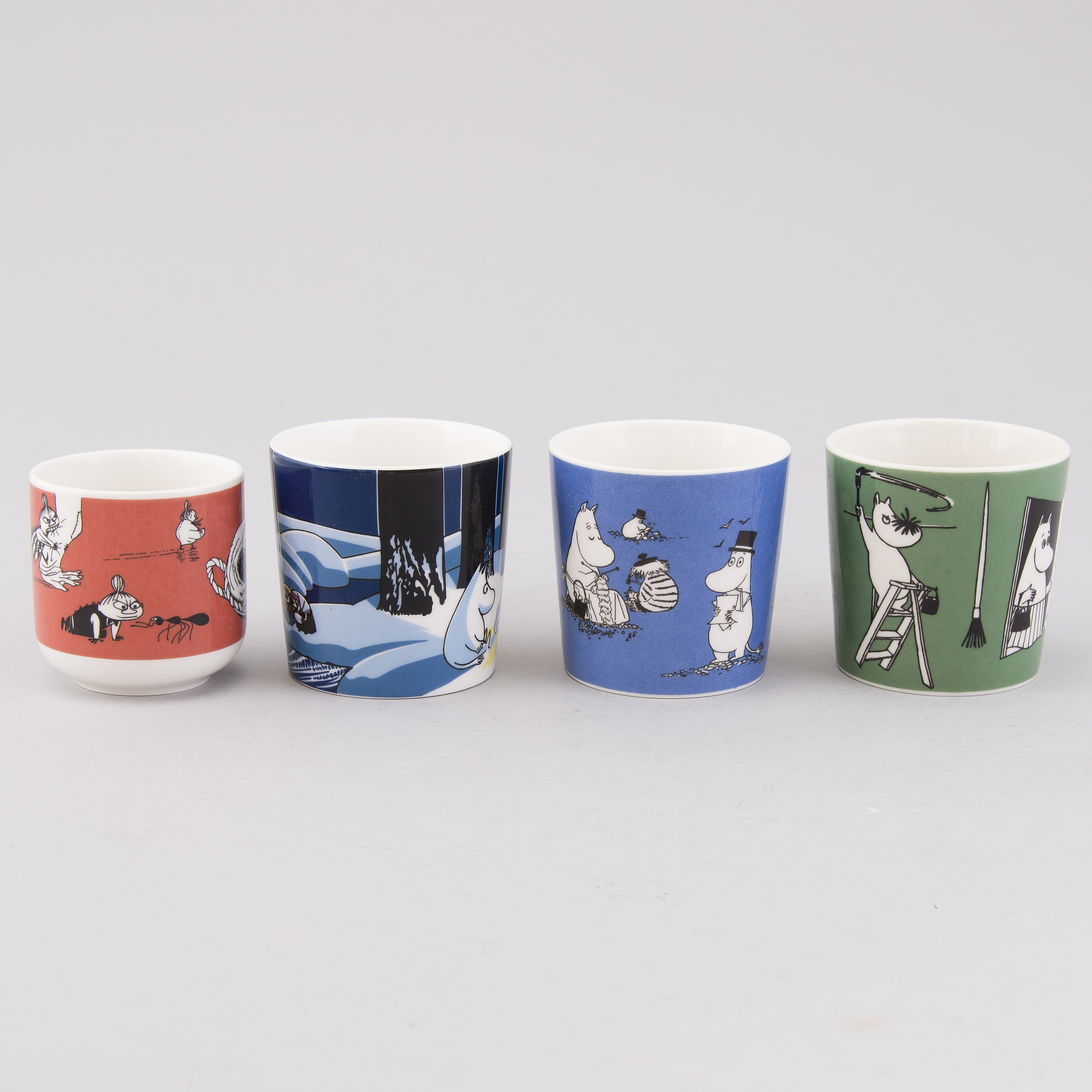 Four Moomin porcelain mugs, Moomin Characters, Arabia, 1990s-2000 ...