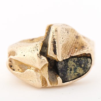 BJÖRN WECKSTRÖM, RING, "Polyfemos", 14K guld, kopparmalm. Lapponia 1970 ...