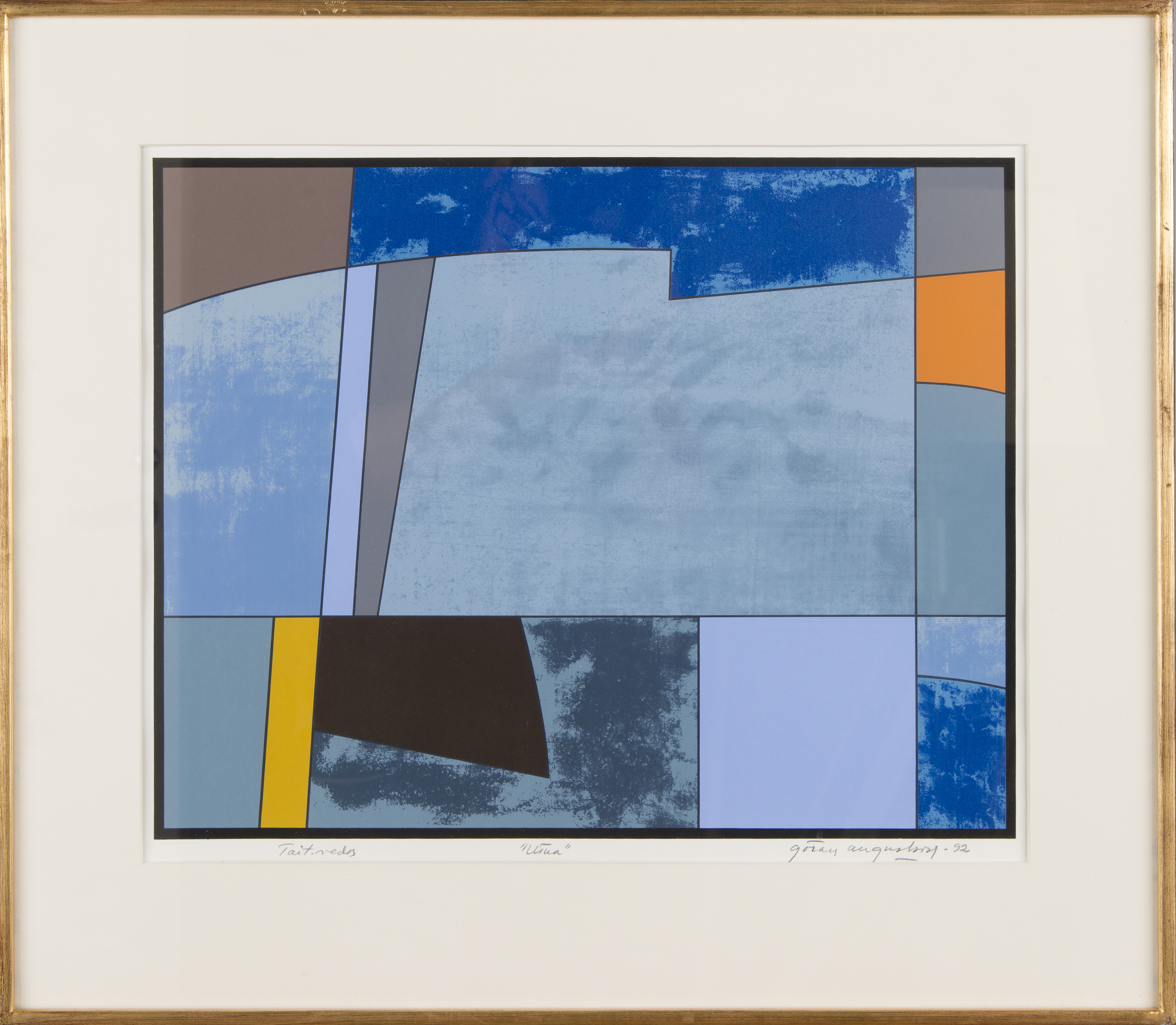 GÖRAN AUGUSTSON, serigrafi, signerad och daterad -92, konstnärens ...