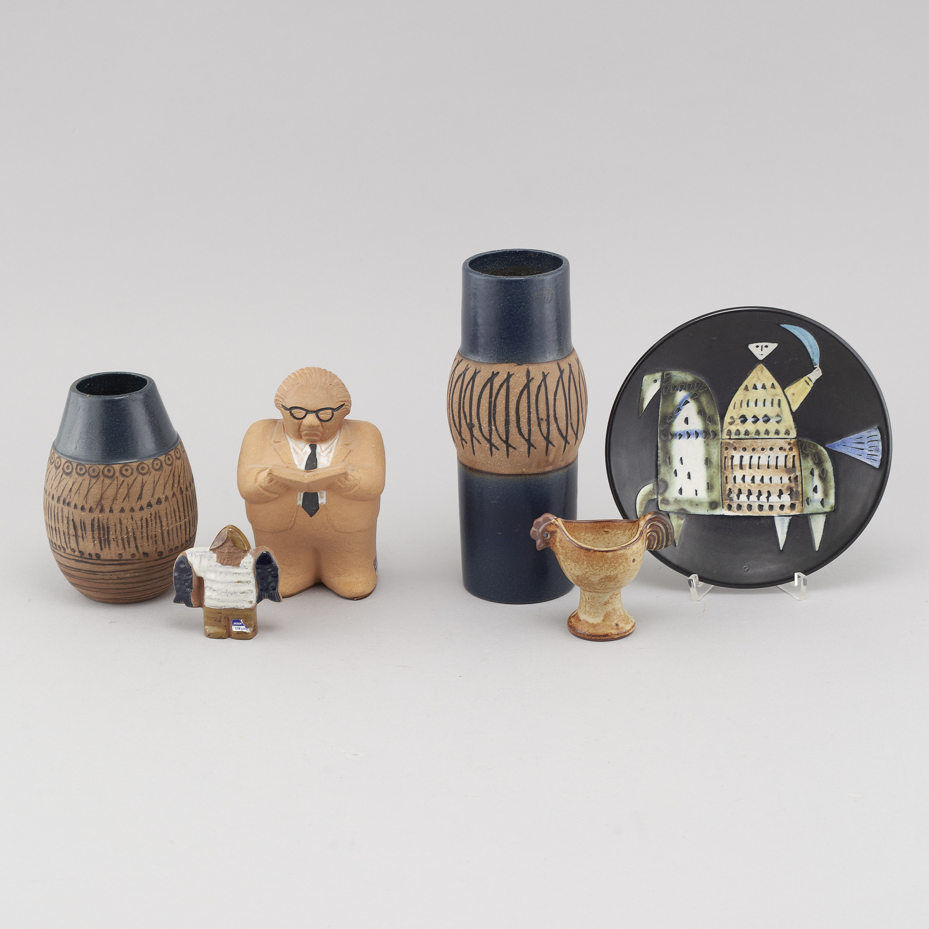 LISA LARSON, 6 delar, stengods, Gustavsberg. - Bukowskis