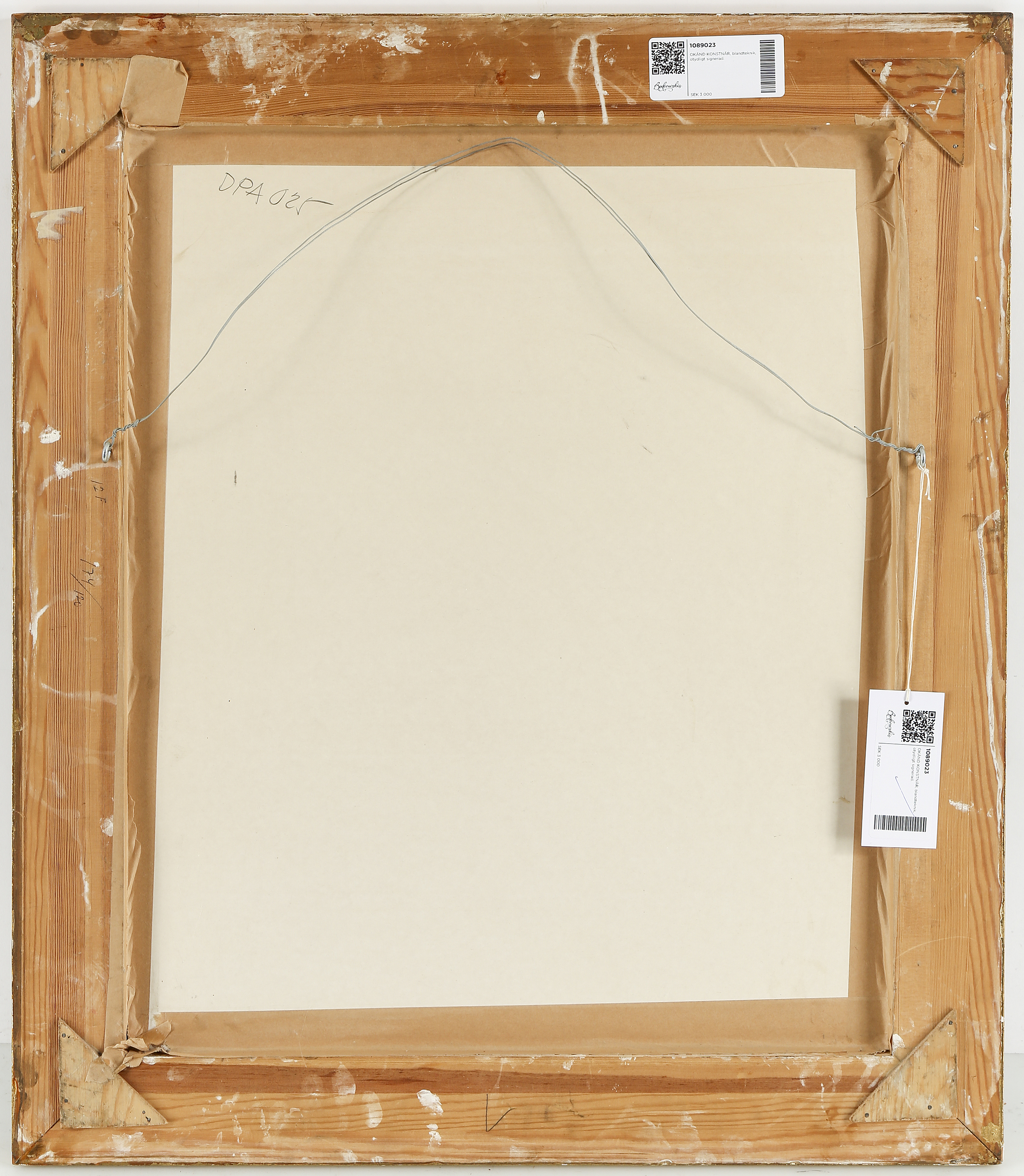 UNKNOWN ARTIST, mixed media, indistinct signature. - Bukowskis