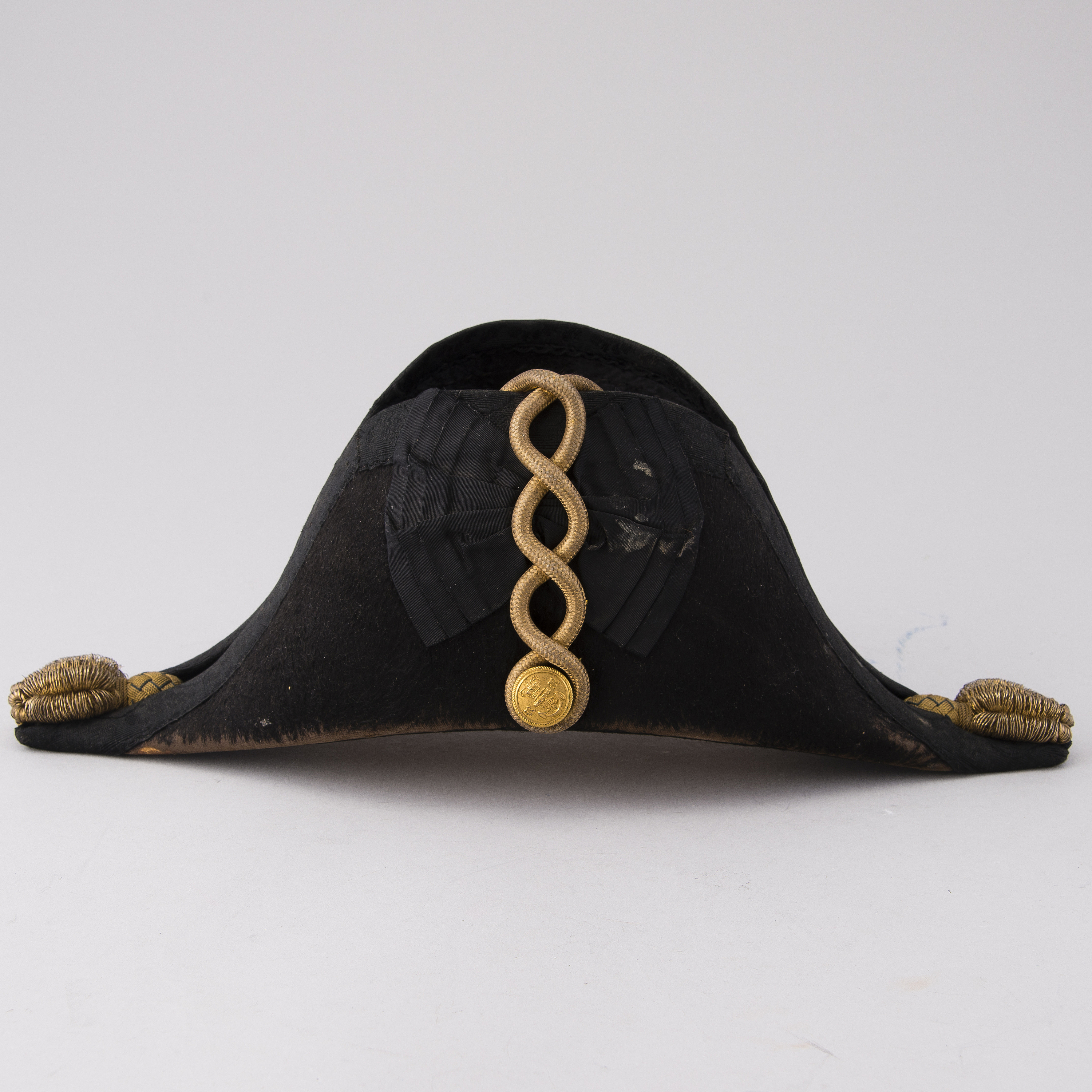 A British royal navy bicorn hat with box, circa turn of the Century ...