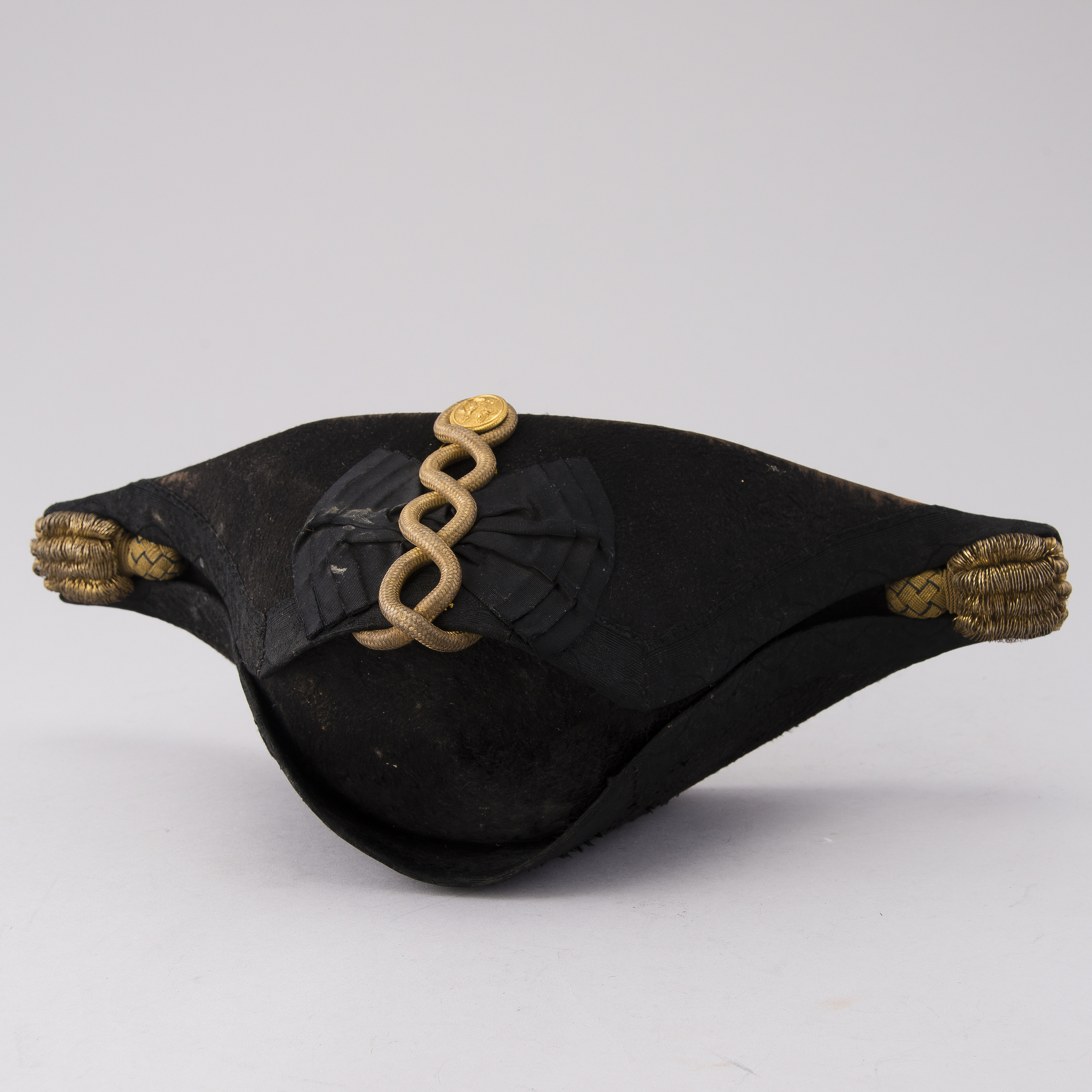 A British royal navy bicorn hat with box, circa turn of the Century ...