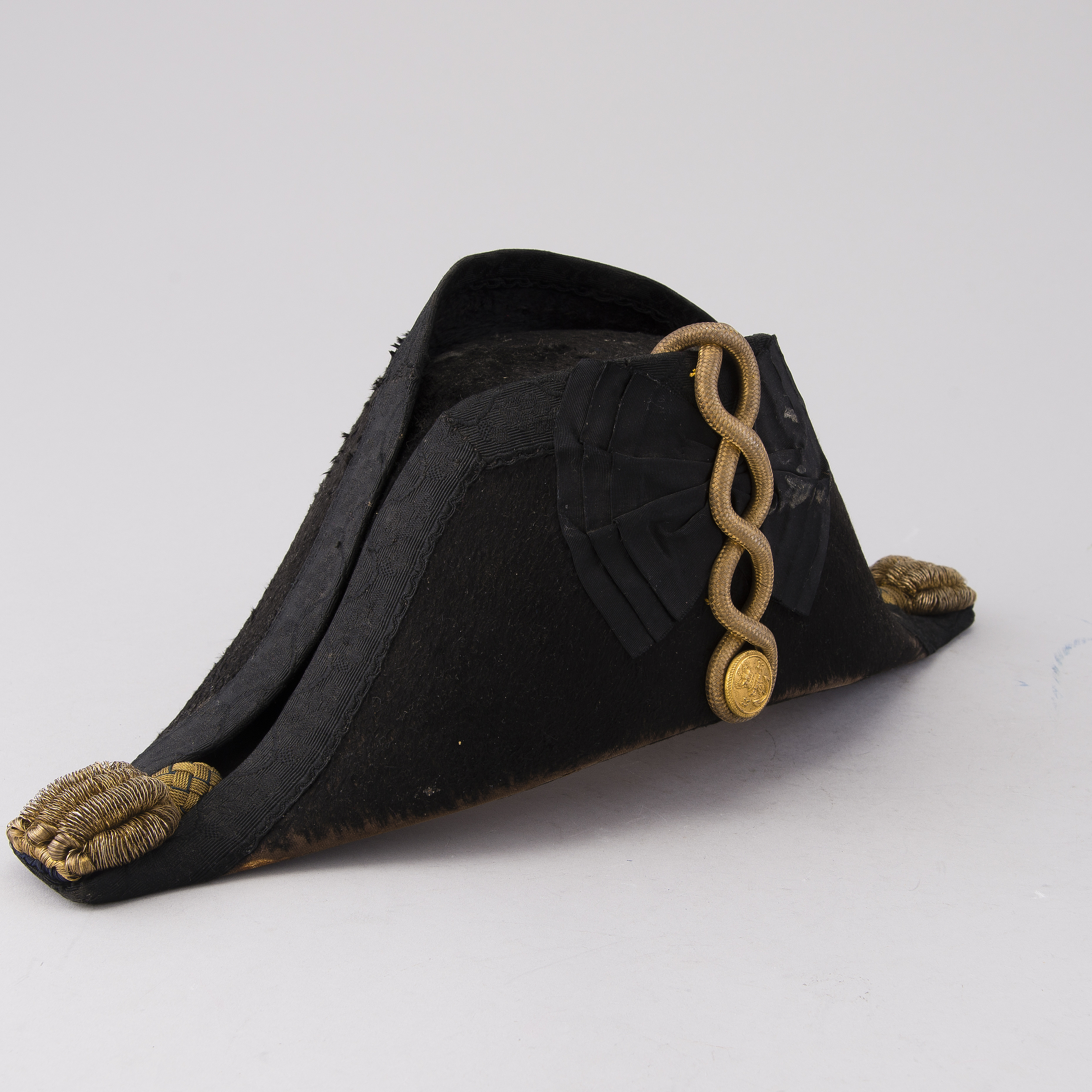 A British royal navy bicorn hat with box, circa turn of the Century ...