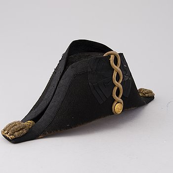 A British royal navy bicorn hat with box, circa turn of the Century ...
