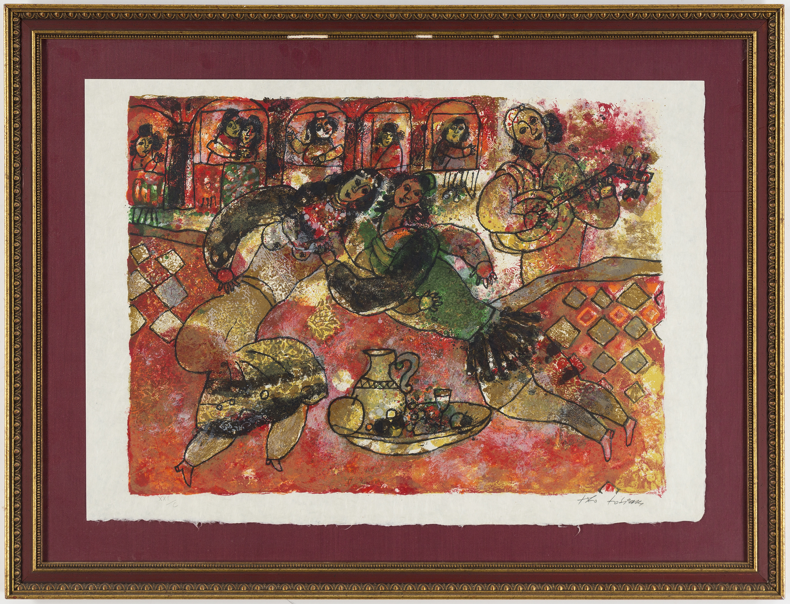 THEO TOBIASSE, lithographs in colour, 12, from "The song of songs of King Salomon", signed XXI/C ...