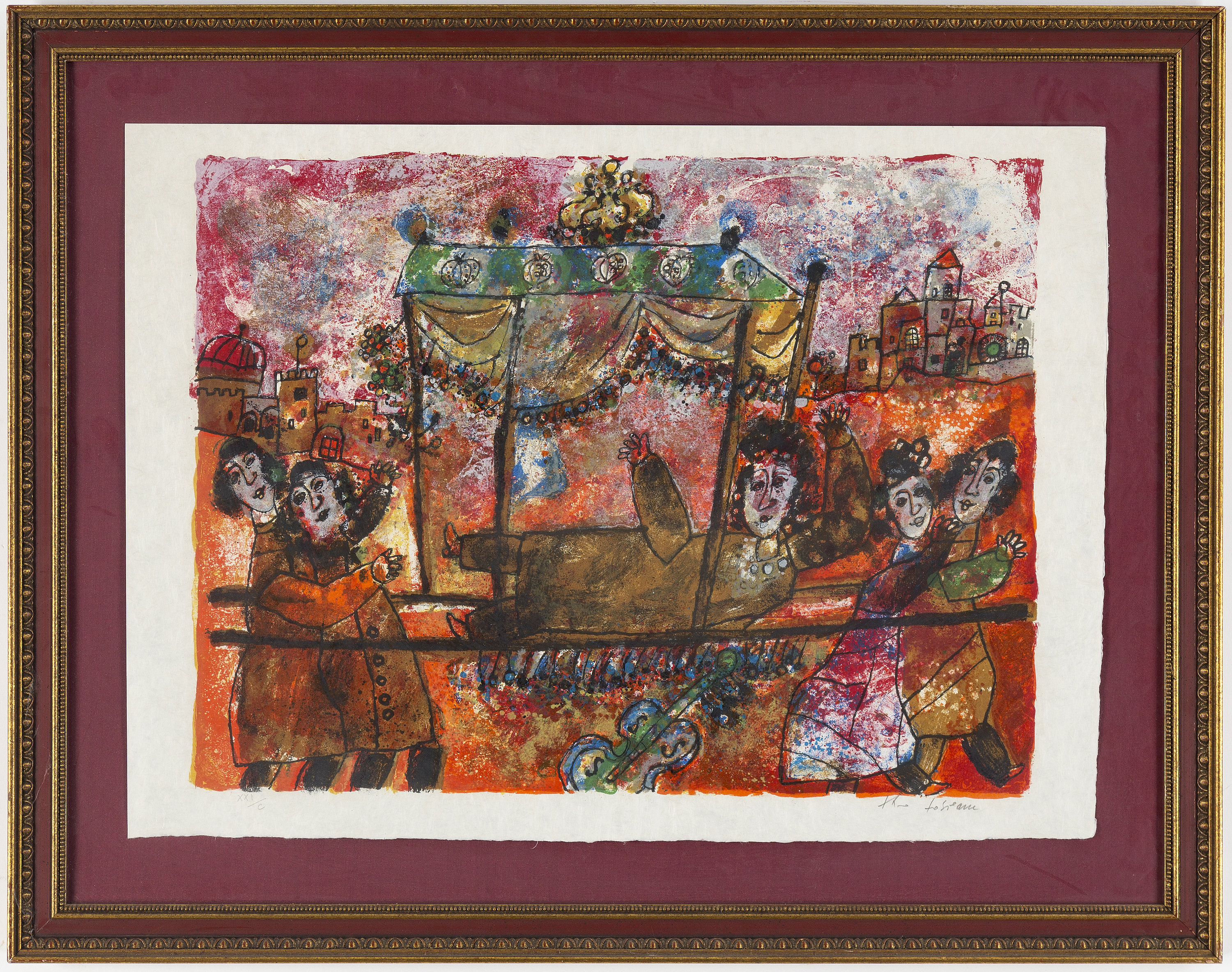 THEO TOBIASSE, lithographs in colour, 12, from "The song of songs of ...