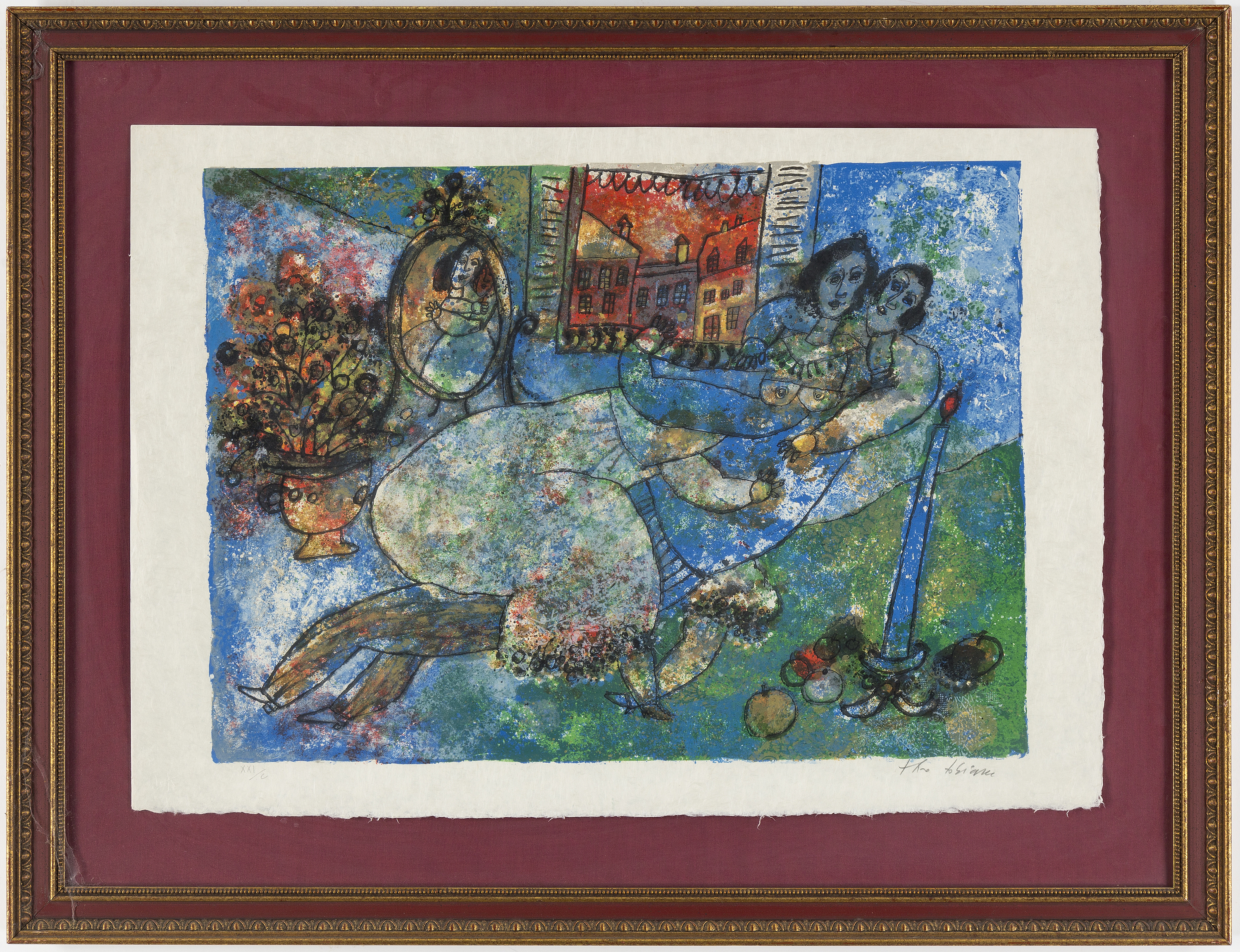 THEO TOBIASSE, färglitografier, 12 st ur mappen "The song of songs of King Salomon", signerade ...