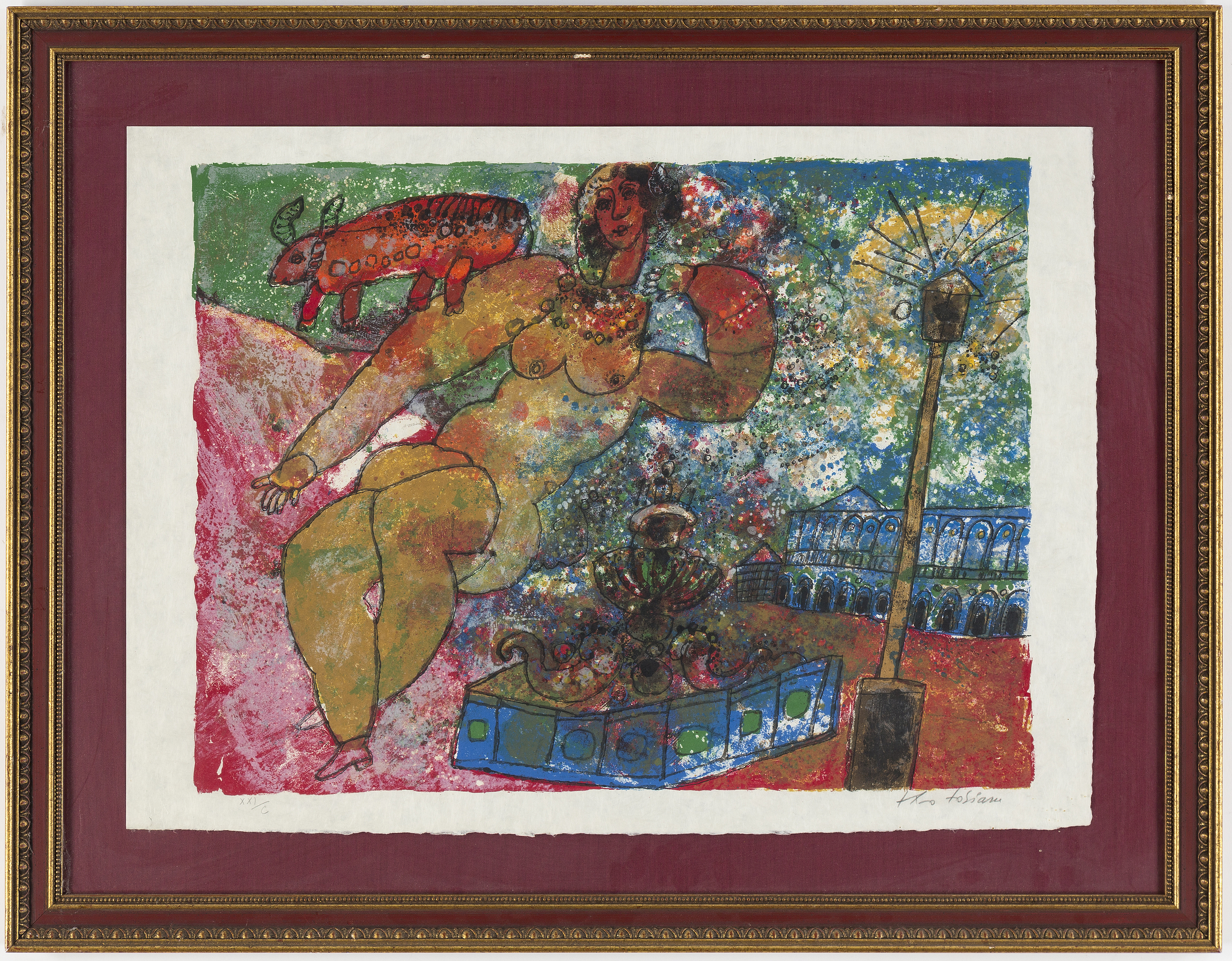 THEO TOBIASSE, lithographs in colour, 12, from "The song of songs of King Salomon", signed XXI/C ...