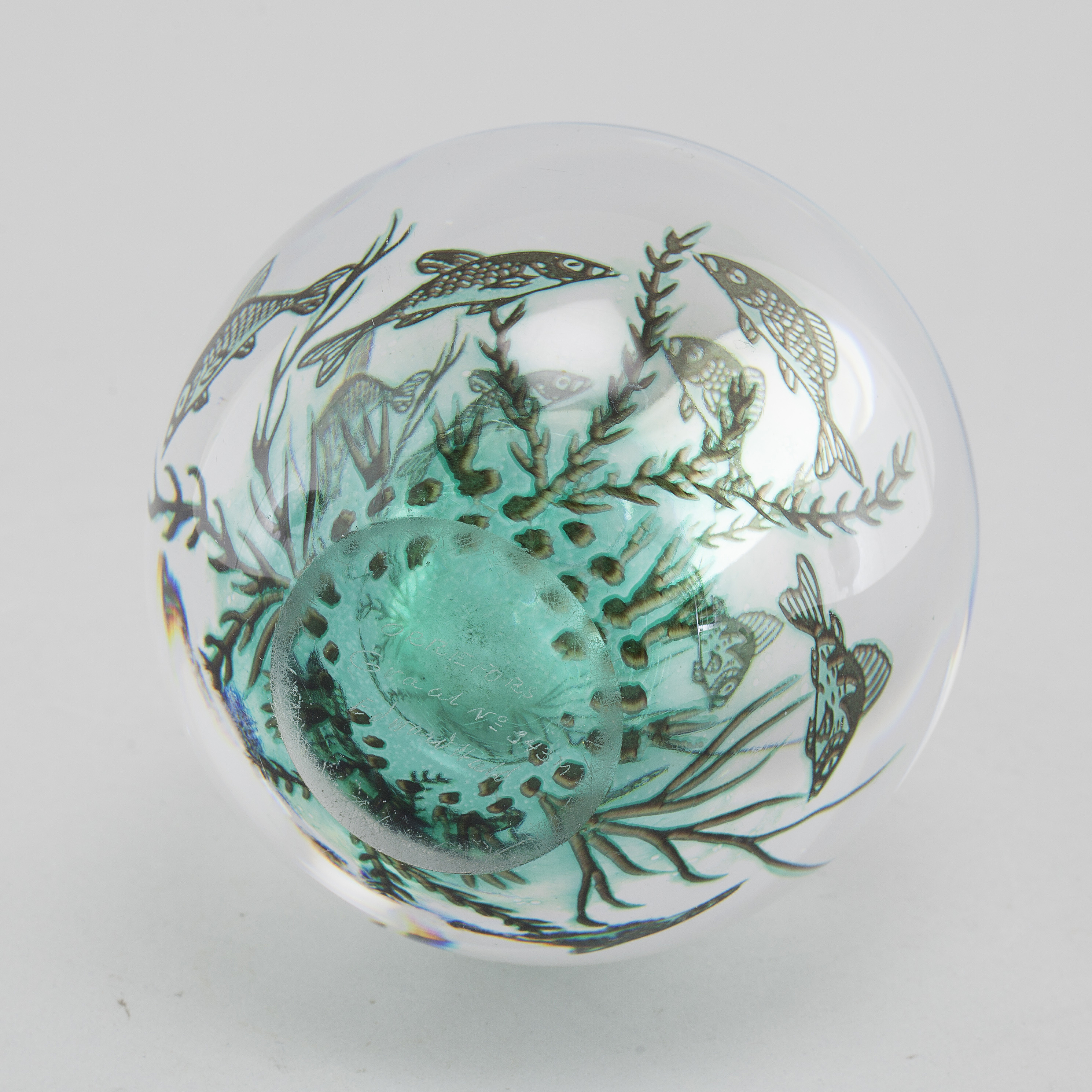 A bowl in glass, "Graal" by Edvald Hald for Orrefors during late 20th ...