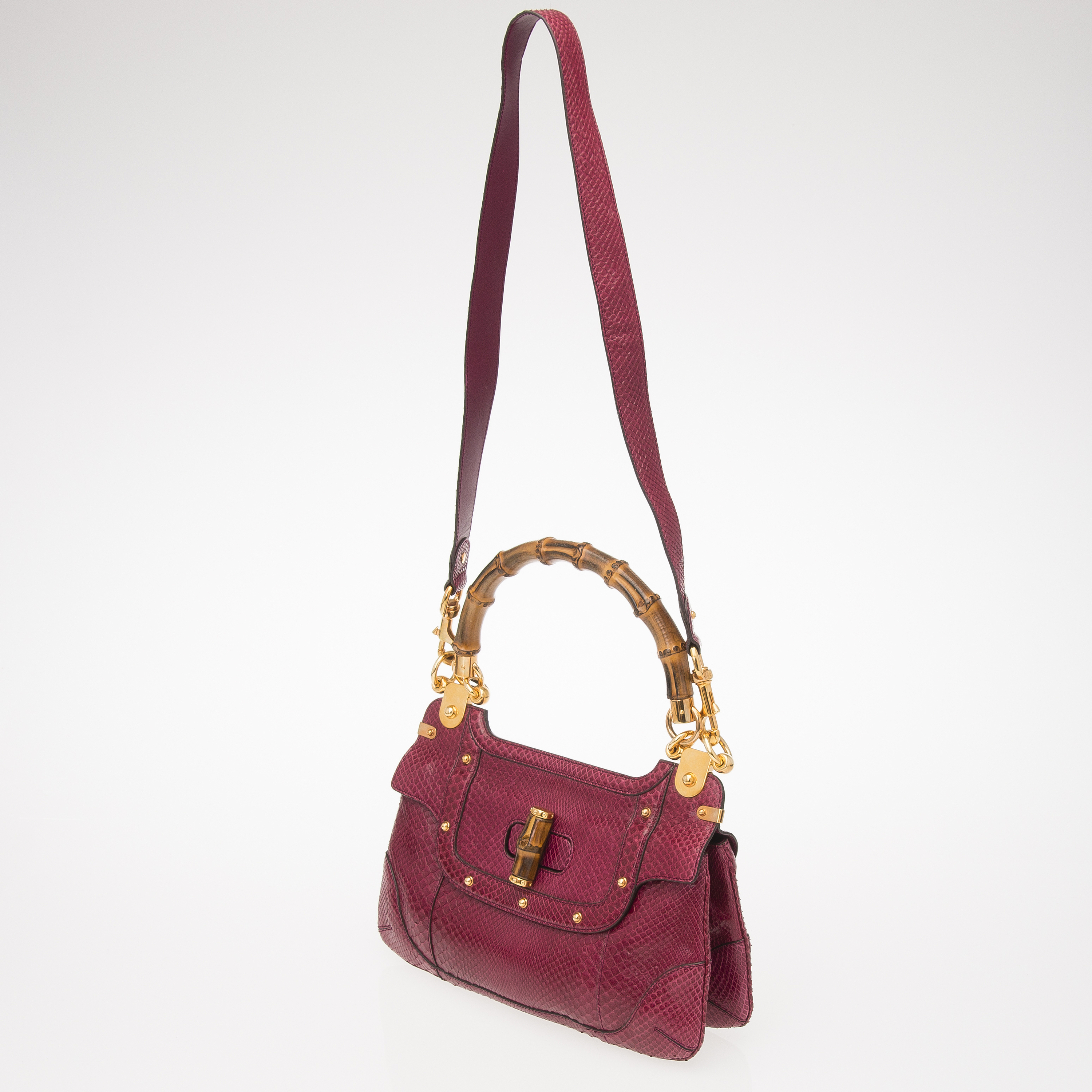 GUCCI Bamboo Python Top Handle Bag. - Bukowskis