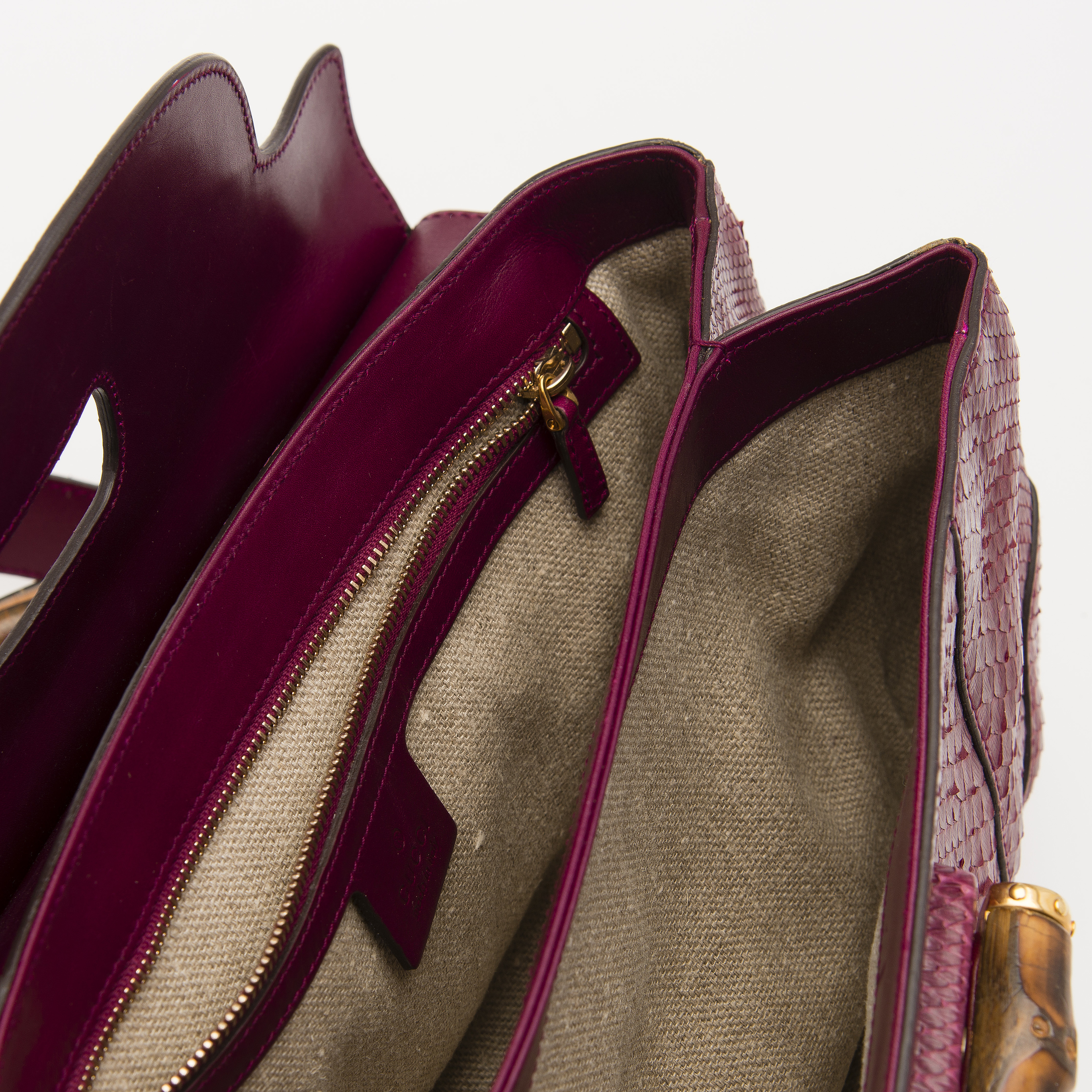 GUCCI Bamboo Python Top Handle Bag. - Bukowskis