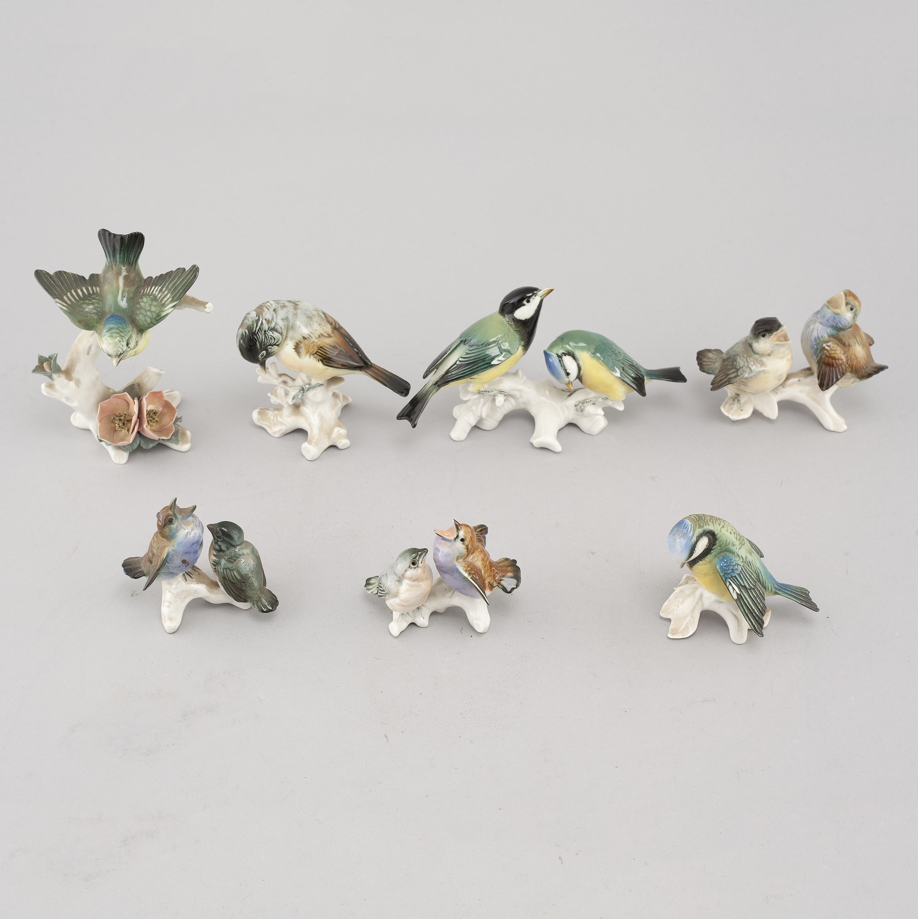 7 pieces mid 20th century porcelain figurines by Karl Ens, Germany ...