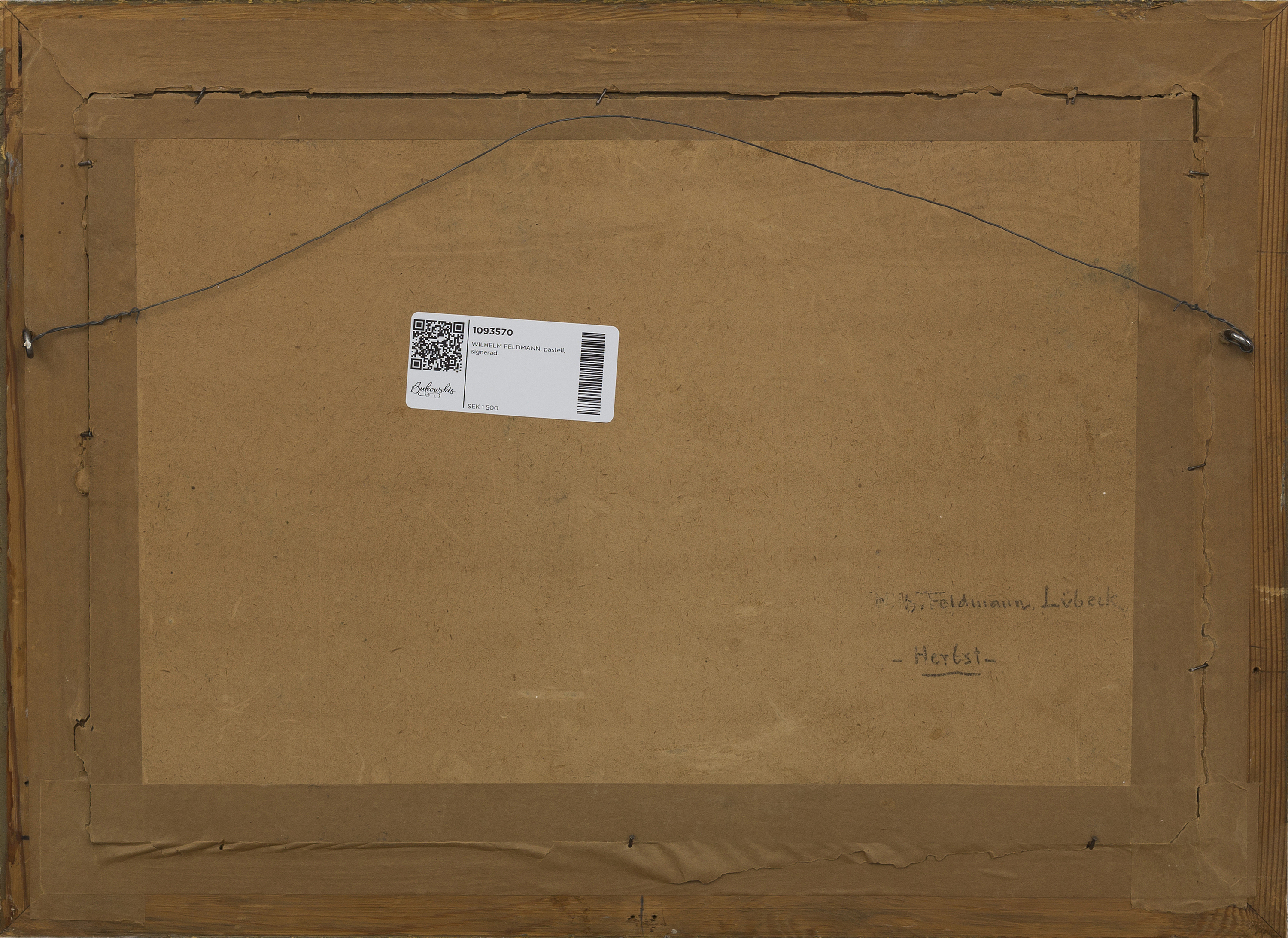 WILHELM FELDMANN, pastell, signed. - Bukowskis