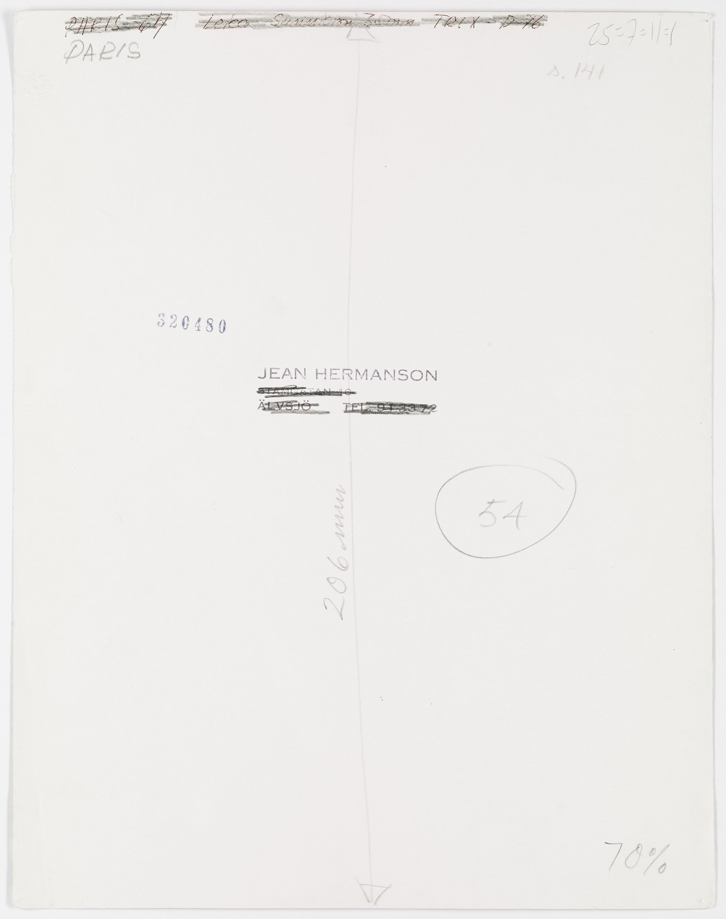 Jean Hermanson, JEAN HERMANSON, gelatin silver print with stamp on ...