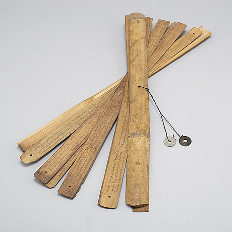 An oriental palm leaf scripture, 19th century. - Bukowskis