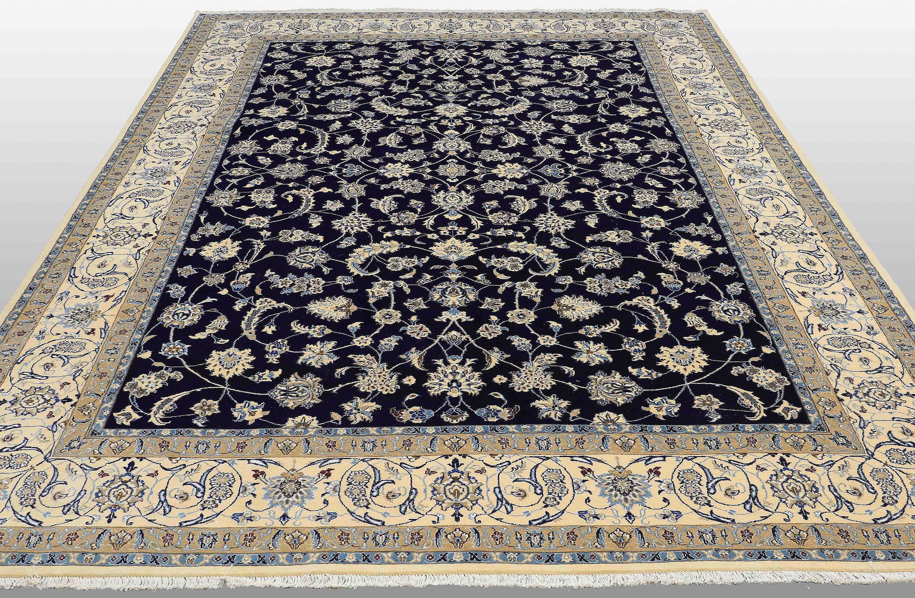 A CARPET, Nain , Part Silk so called 9 LAA, around 350 x 250 cm ...