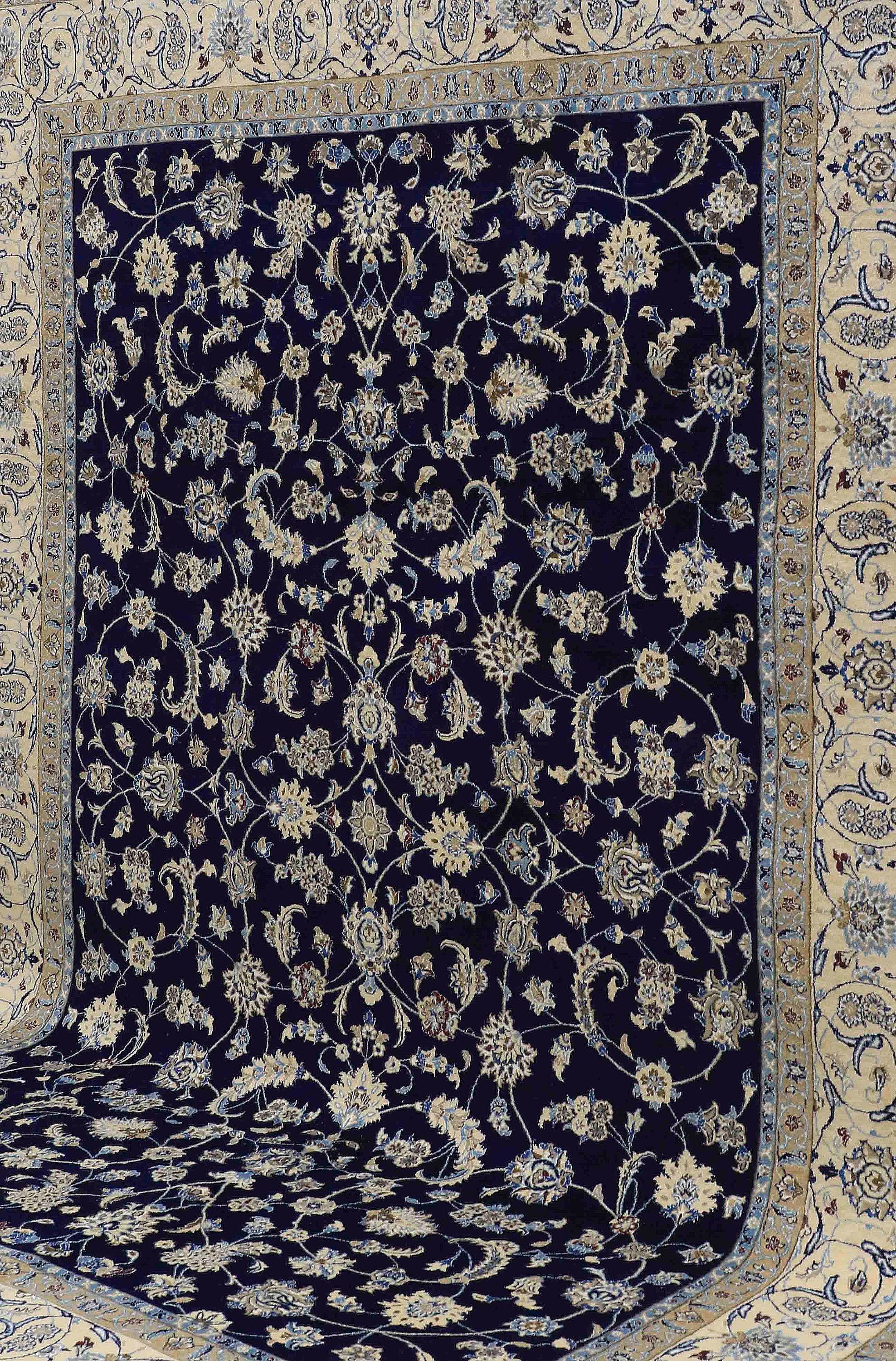 A CARPET, Nain , Part Silk so called 9 LAA, around 350 x 250 cm ...