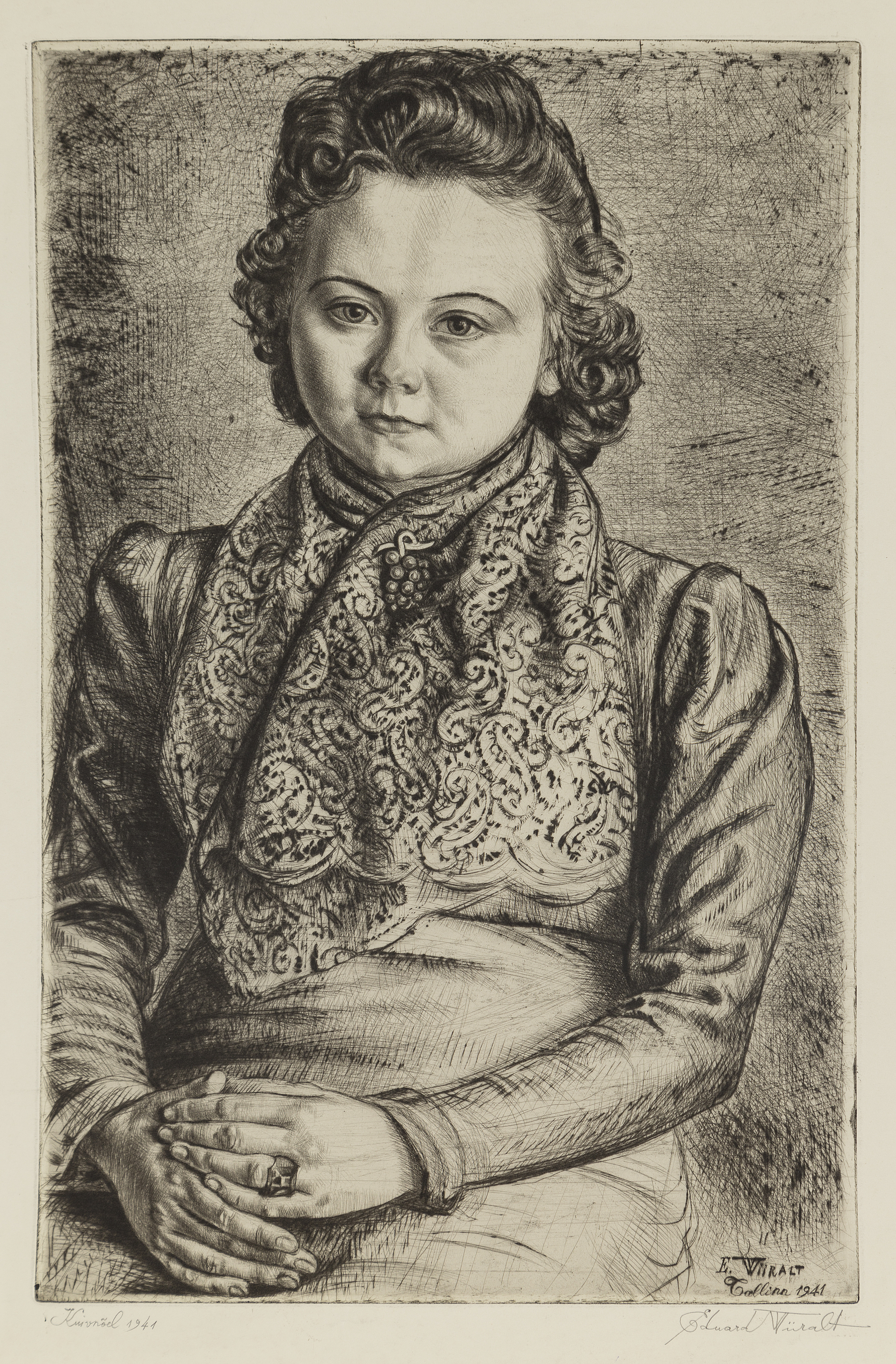 EDUARD WIIRALT, torrnål, signerad och daterad 1941. - Bukowskis