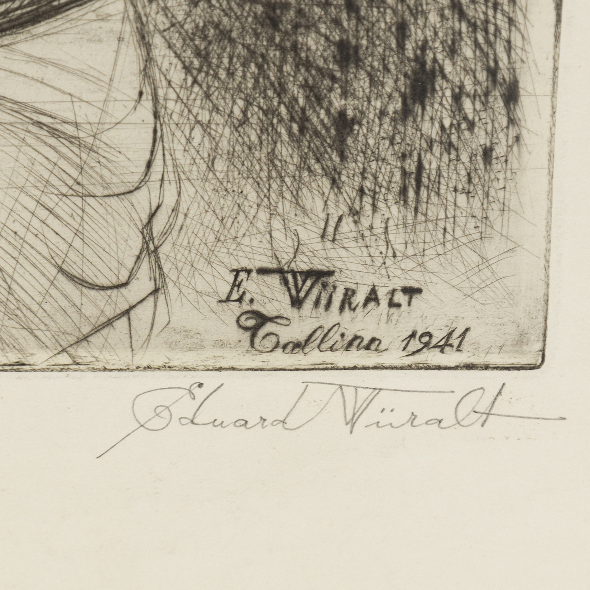 EDUARD WIIRALT, torrnål, signerad och daterad 1941. - Bukowskis