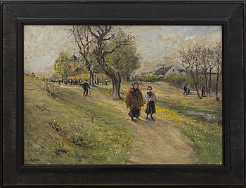 REINHOLD HANSCHE, olja på pannå signerad. - Bukowskis