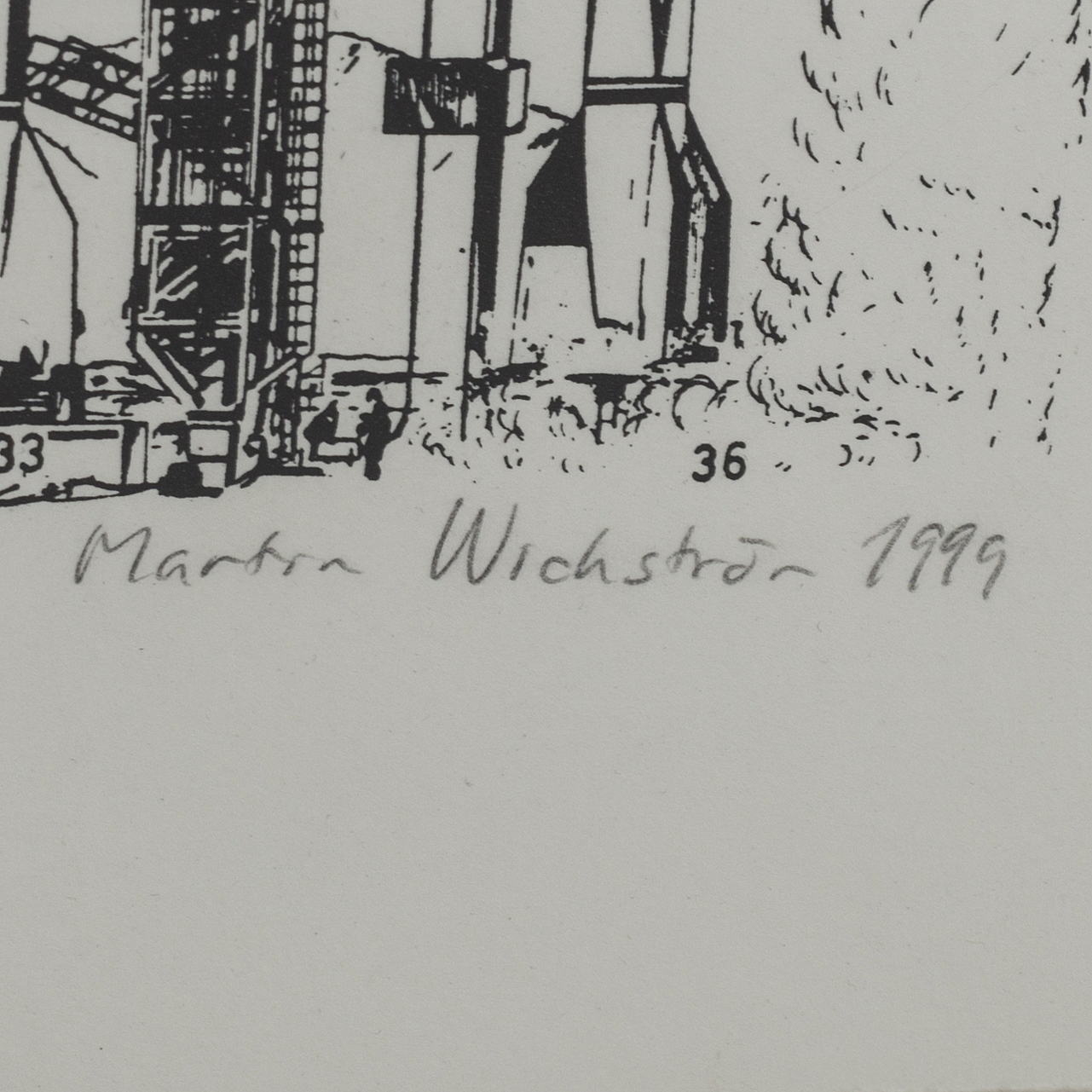 MARTIN WICKSTRÖM, serigrafi med collage, signerad och daterad 1999 ...