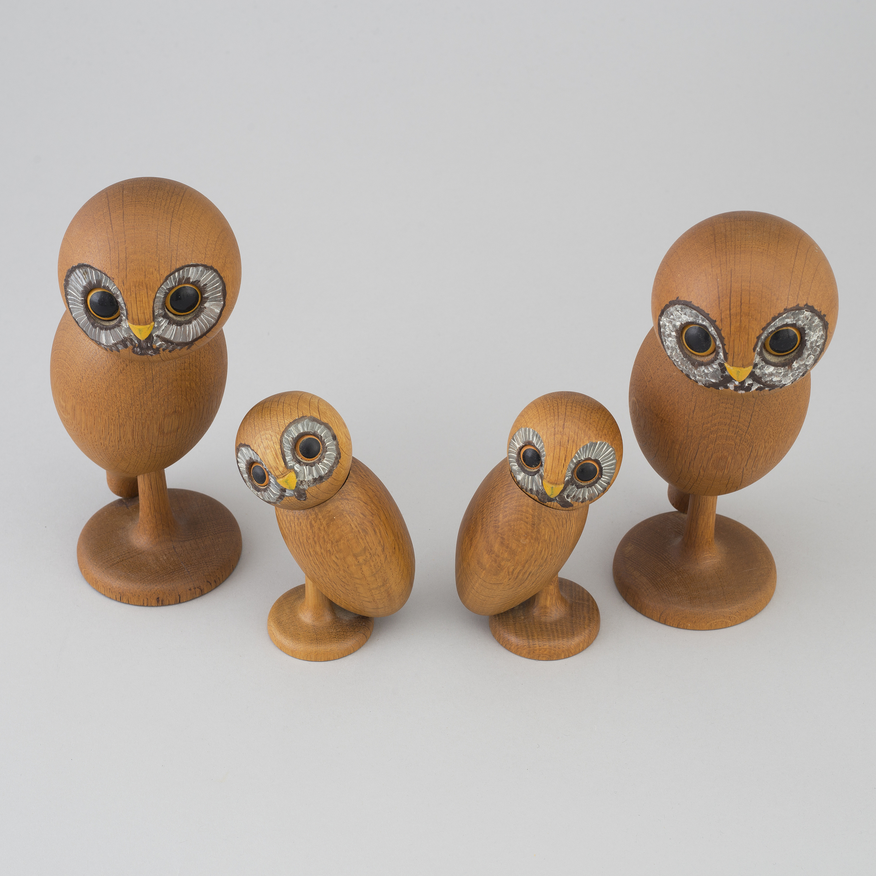 Four wooden sculptures by David Eriksson, second half of the 20th ...