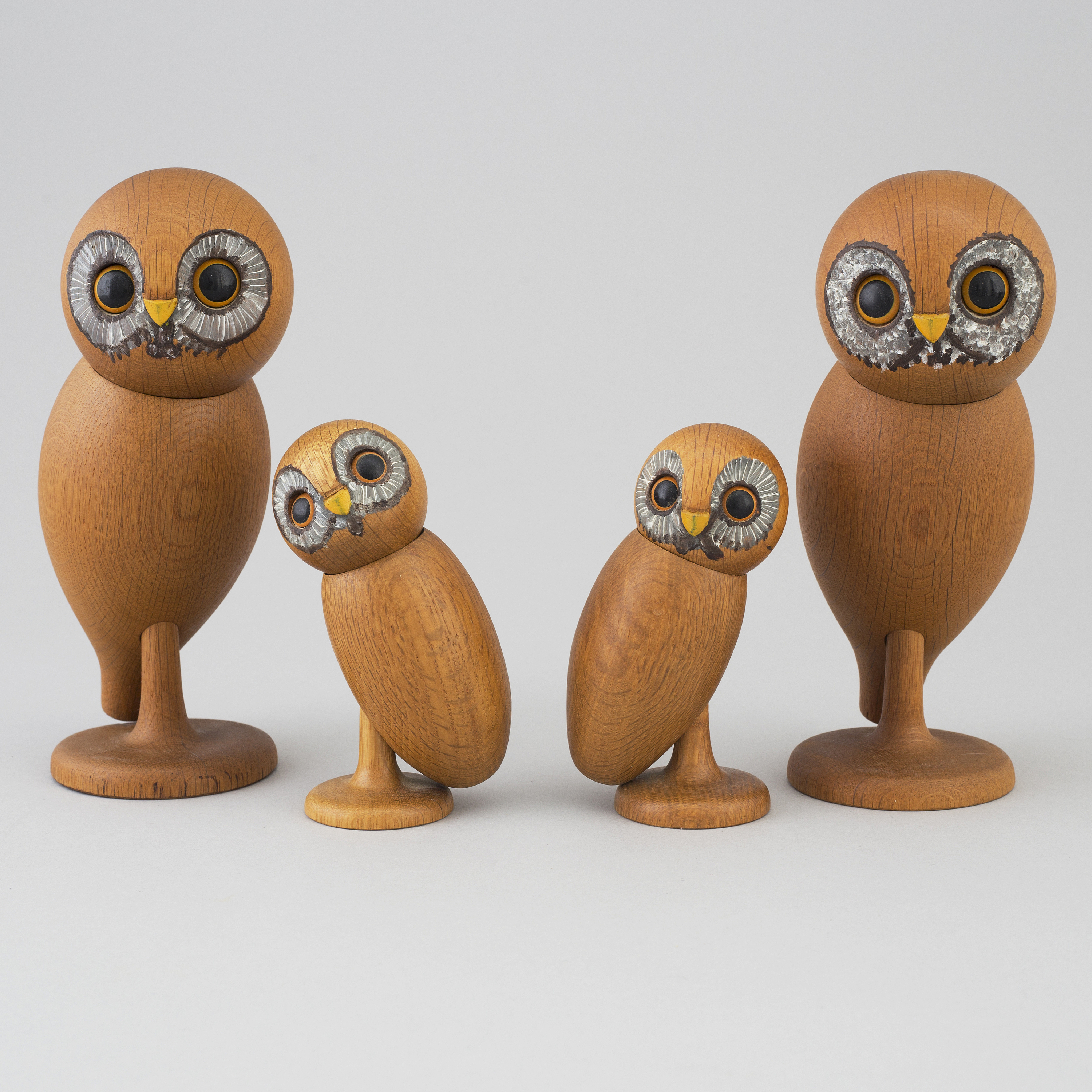 Four wooden sculptures by David Eriksson, second half of the 20th ...