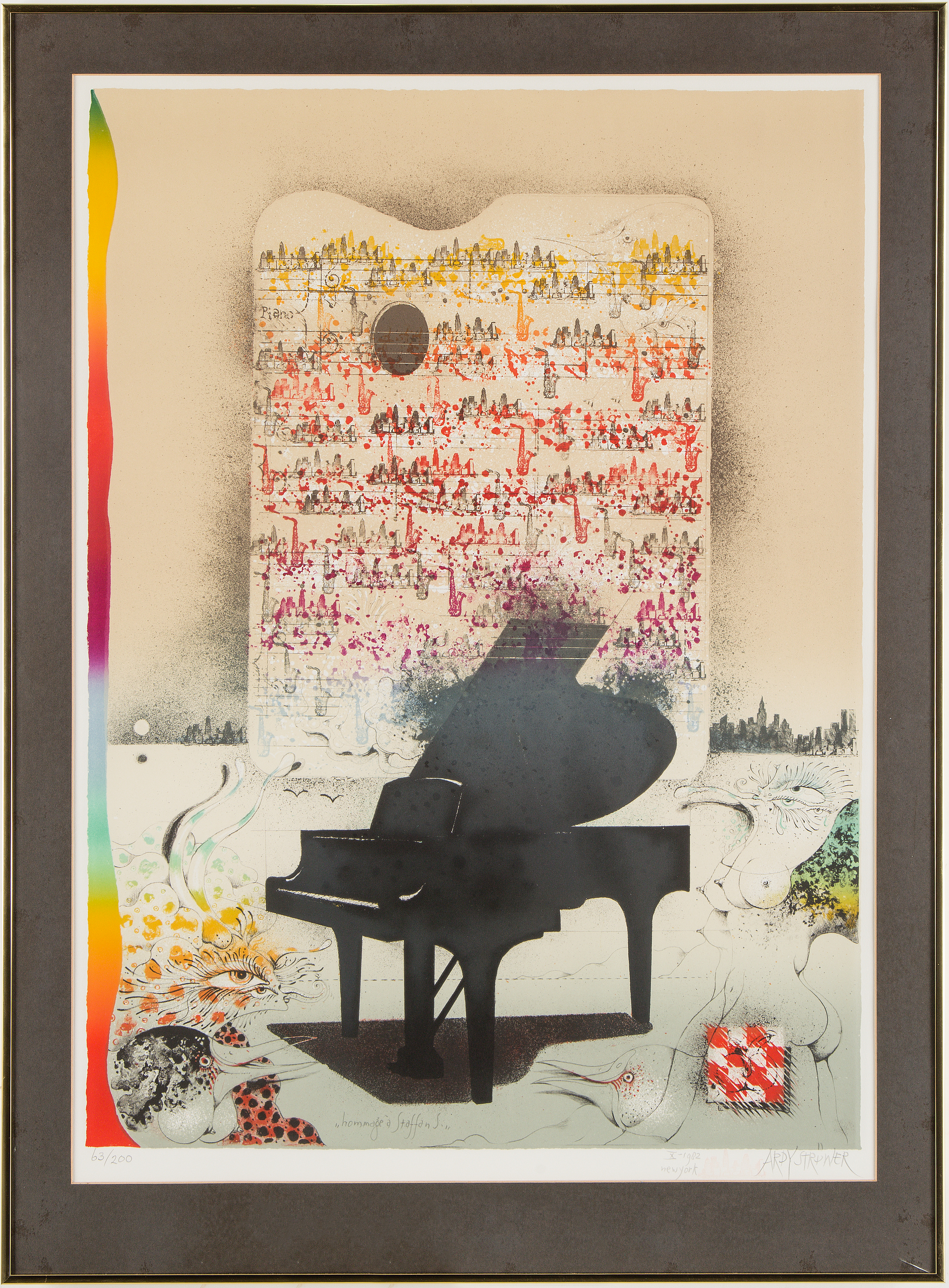 ARDY STRÜWER, litografi, signerad och daterad New York 1982, numrerad ...