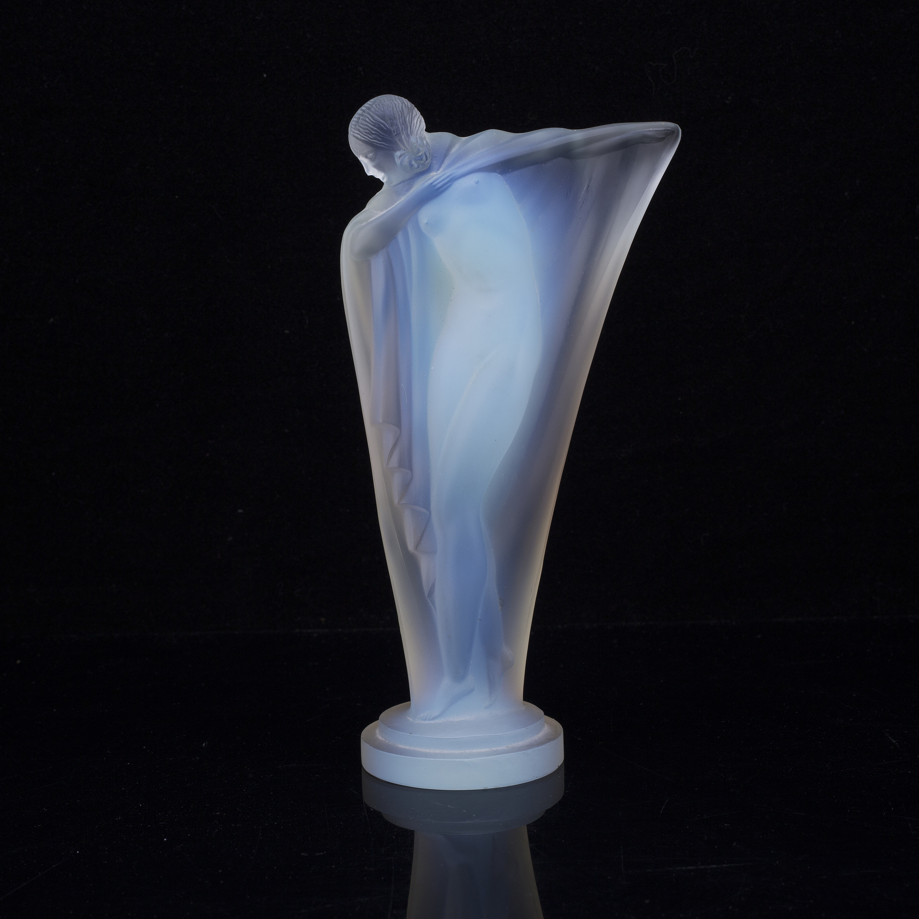 An Edmond Etling opalescent 'Isadora Duncan' moulded glass figure ...