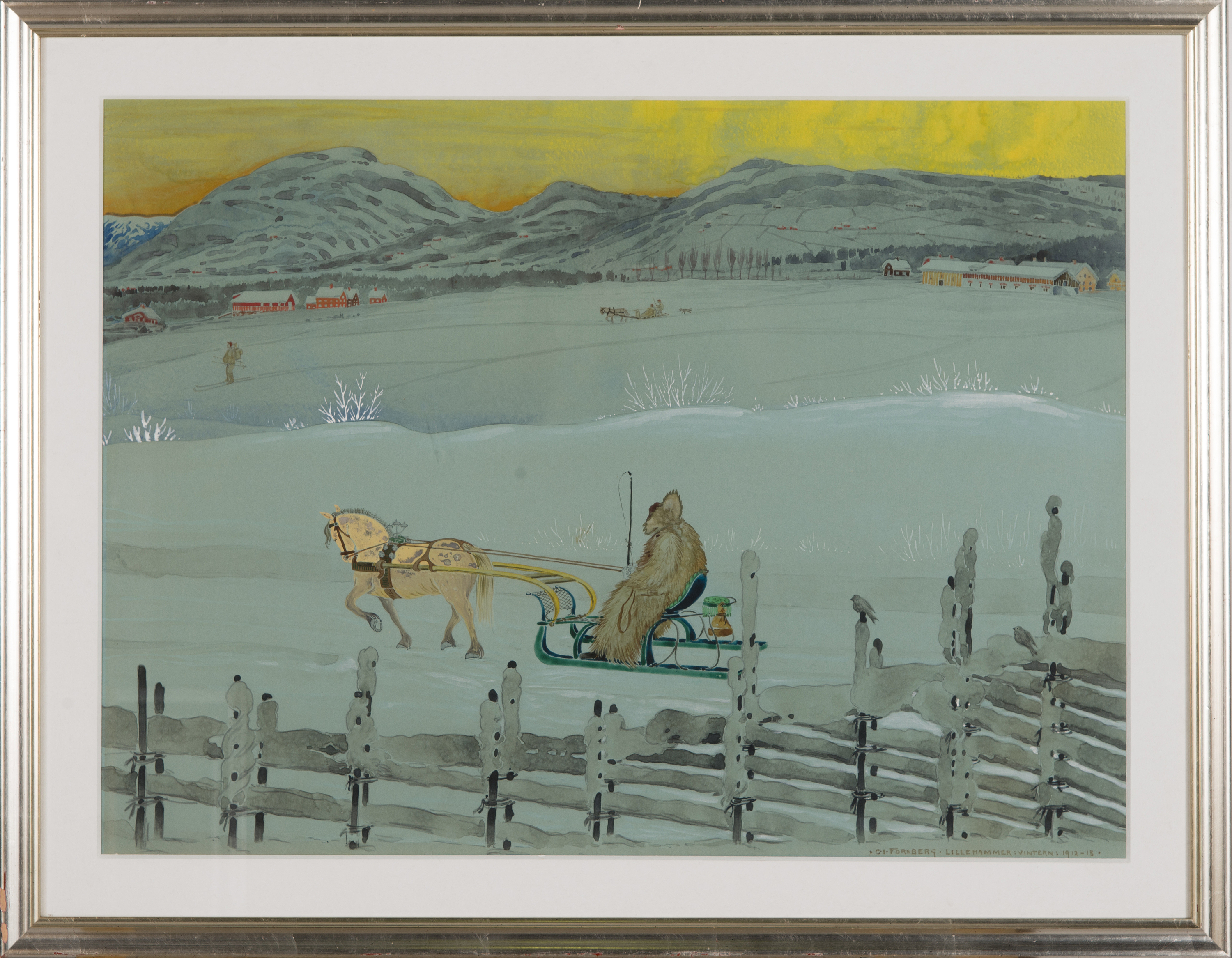 CARL JOHAN FORSBERG, mixed media, signed and dated winter 1912-13 ...