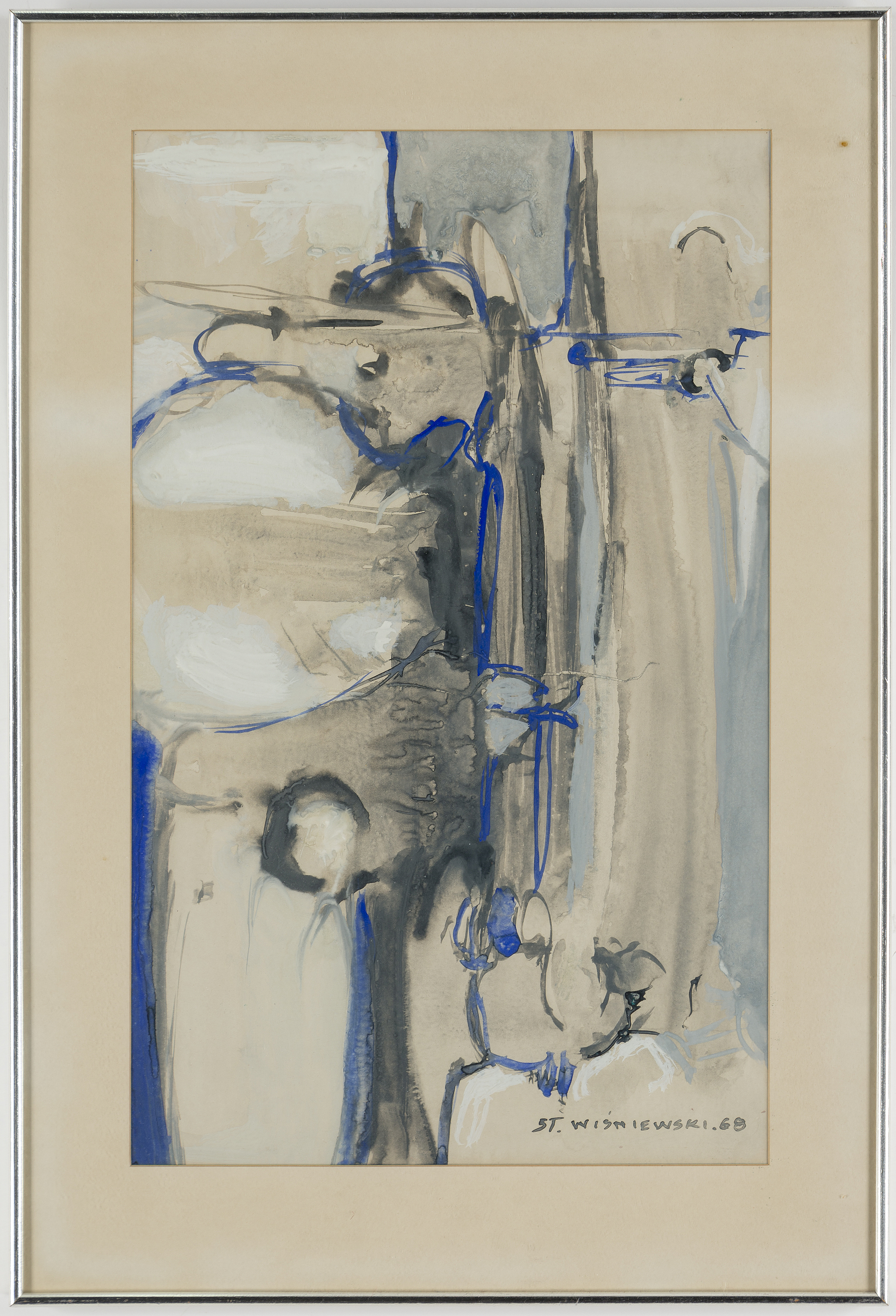 STANISLAW WISNIEWSKI, watercolour on paper, signed and dated 68 ...