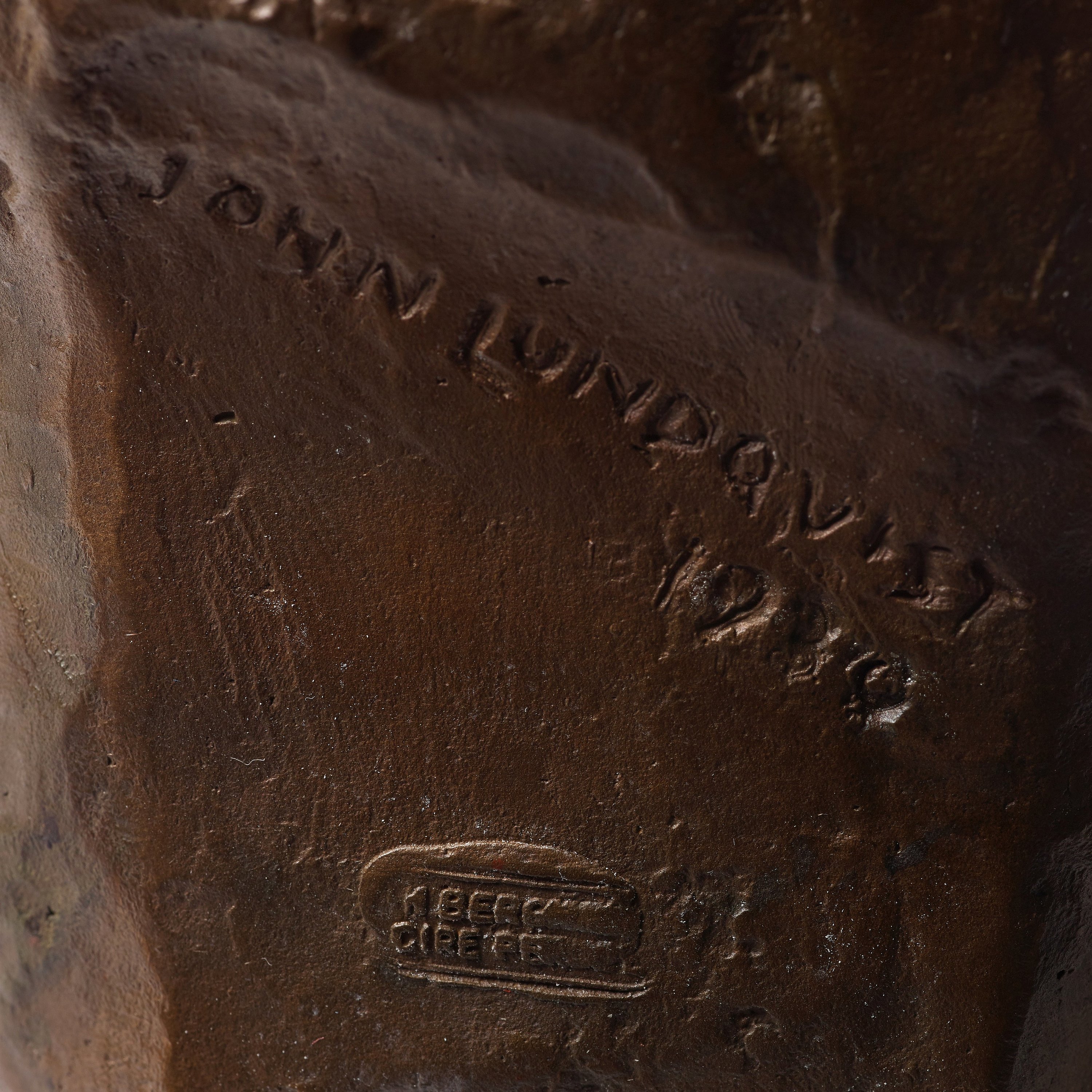 JOHN LUNDQVIST, Skulptur. Brons, sign, dat och med gjutarstämplar ...