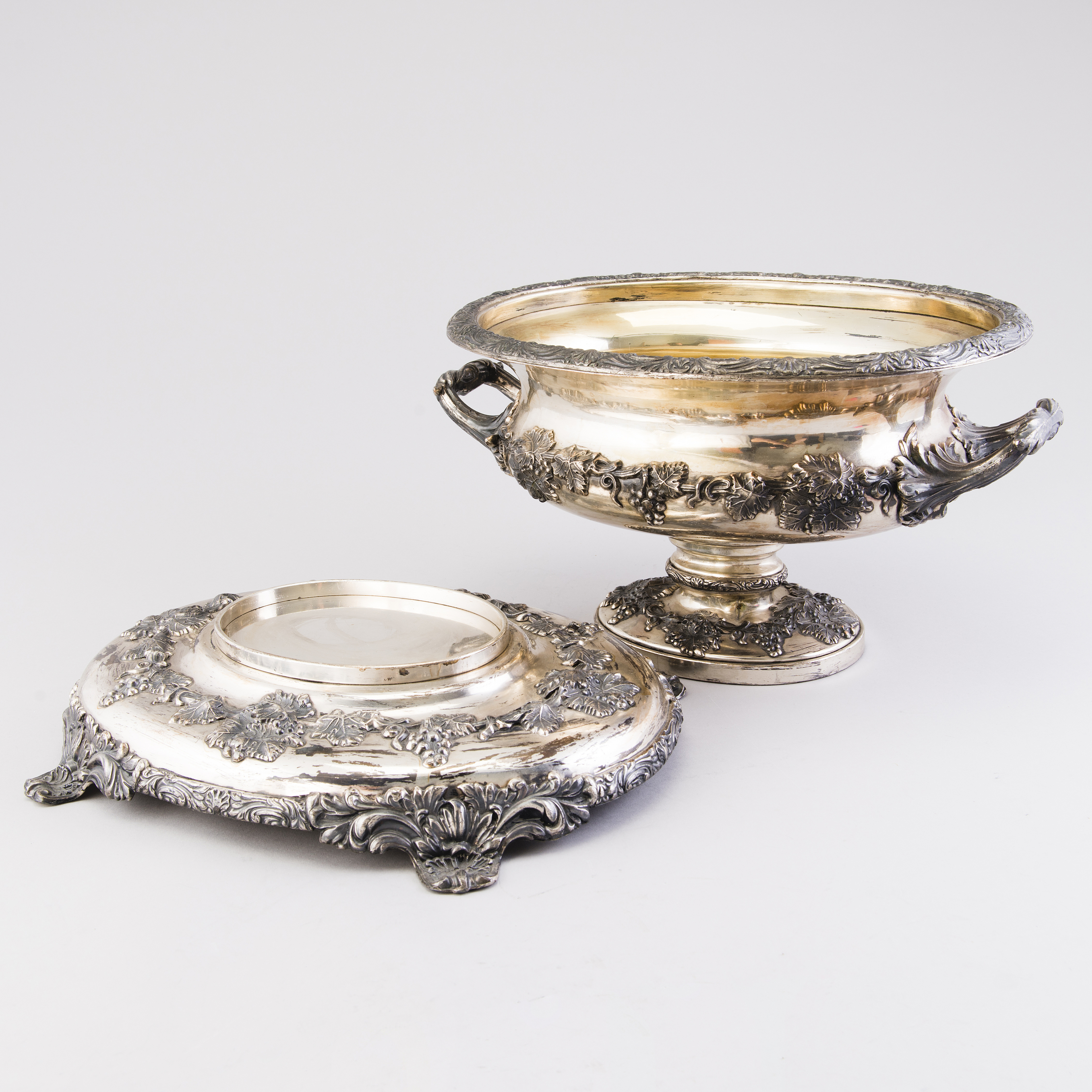 A Fraget silver plated jardinière with gilded interior, Warsaw, 1843 ...