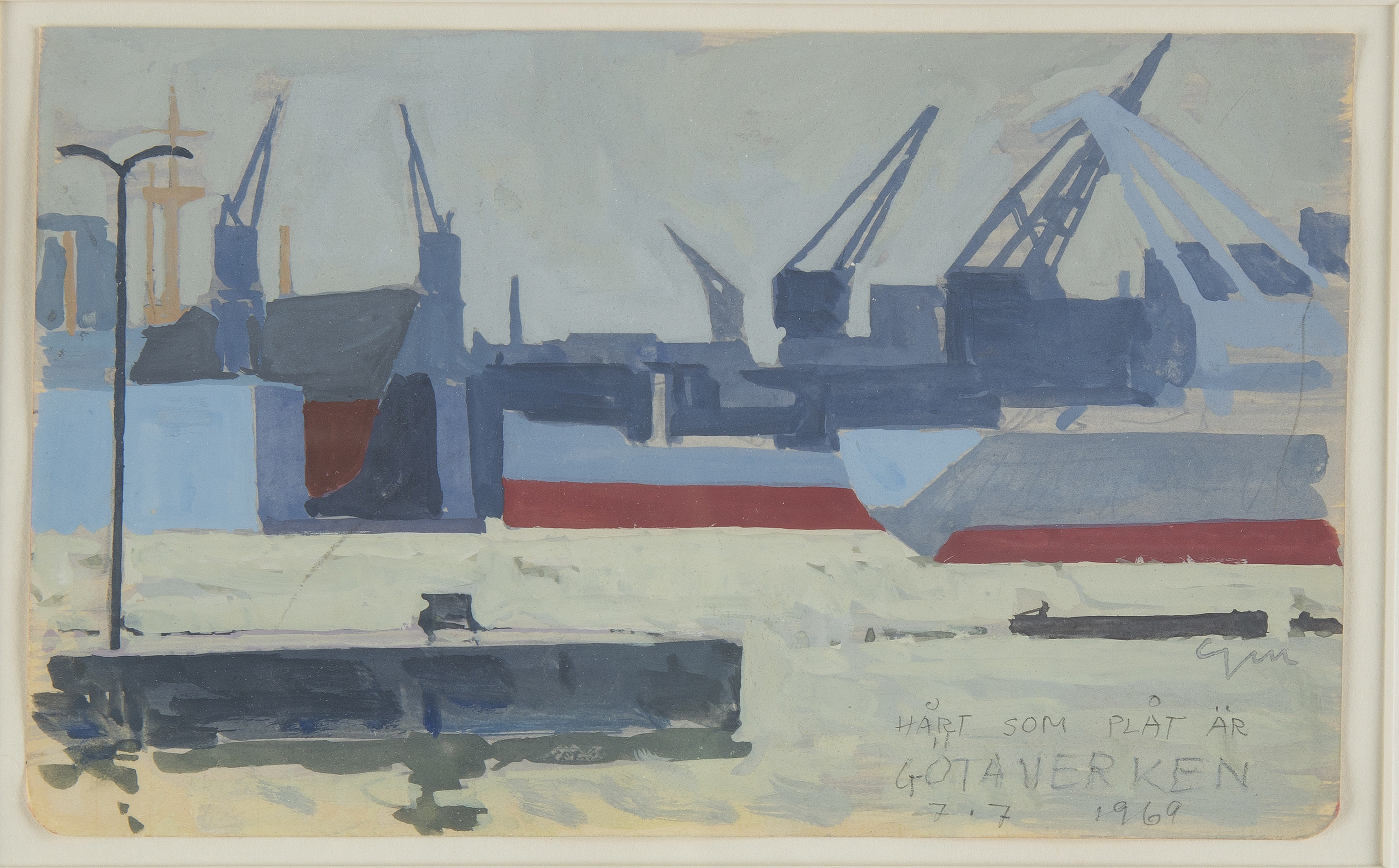 GORDON MACFIE, gouache, signed and dated 7.7 1969. - Bukowskis