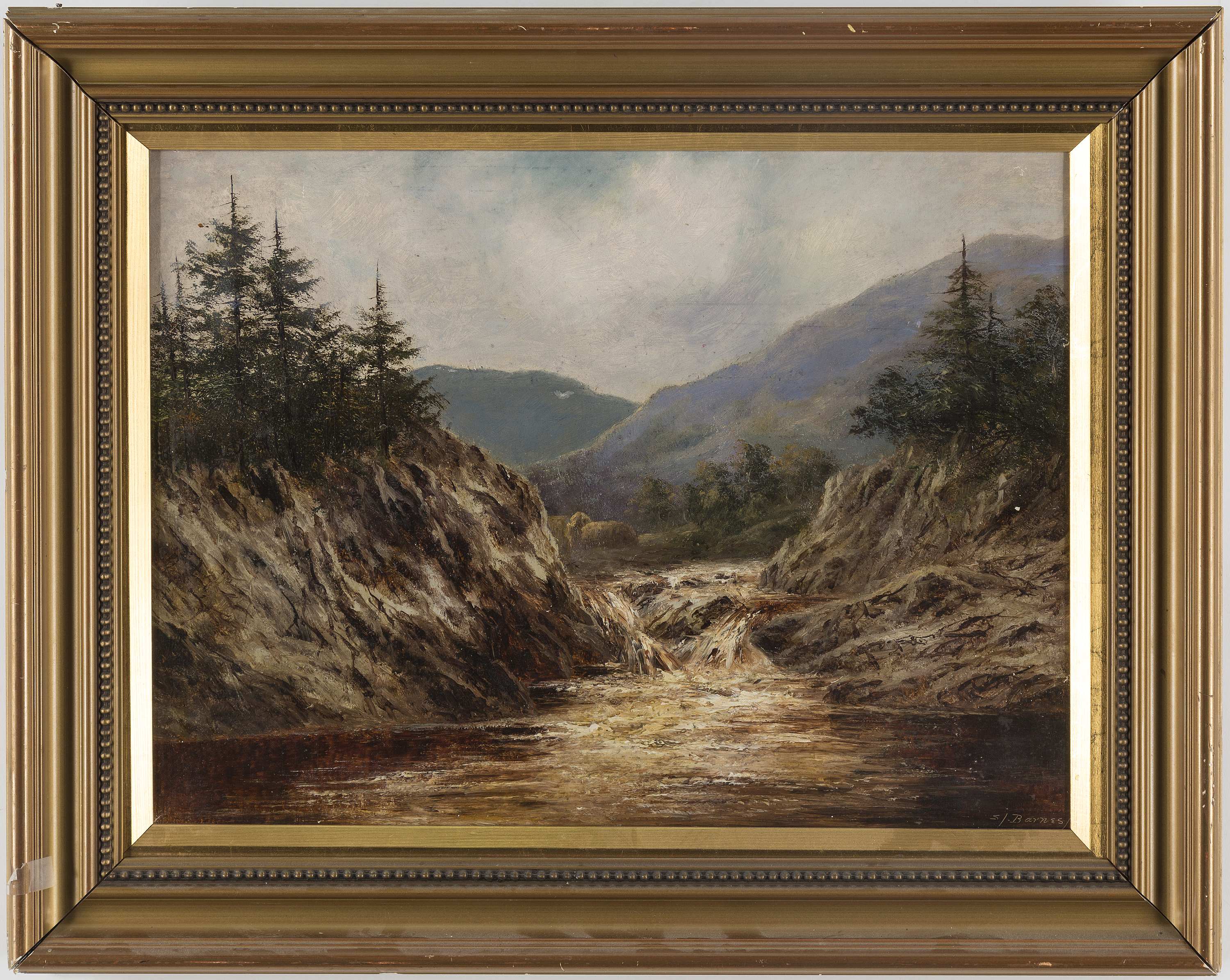 SAMUEL JOHN BARNES, UNKNOWN ARTIST, oil on canvas, signed SJ Barnes ...