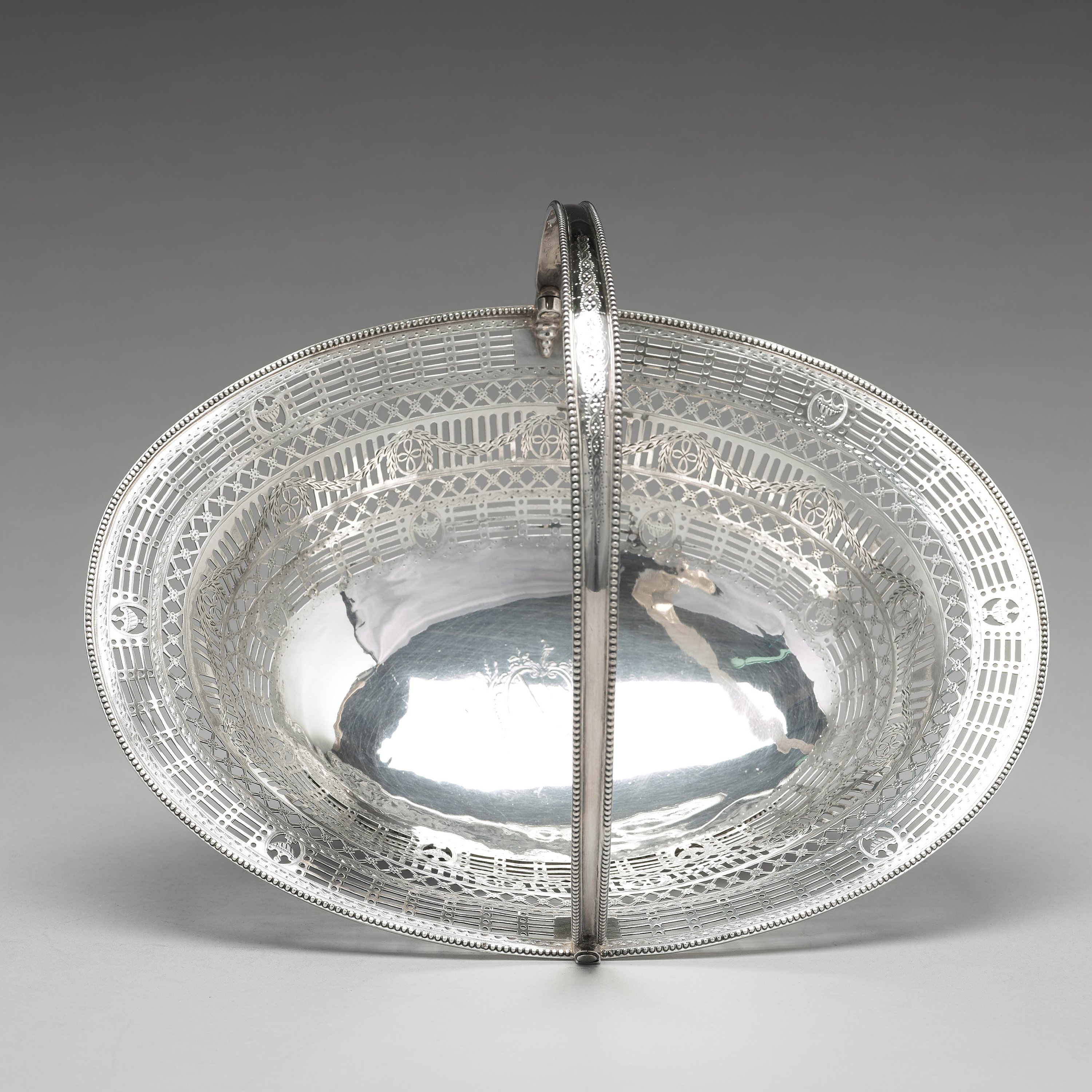 An English 18th century silver bread basket, marked London 1780. George ...