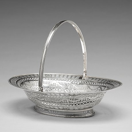An English 18th century silver bread basket, marked London 1780. George ...